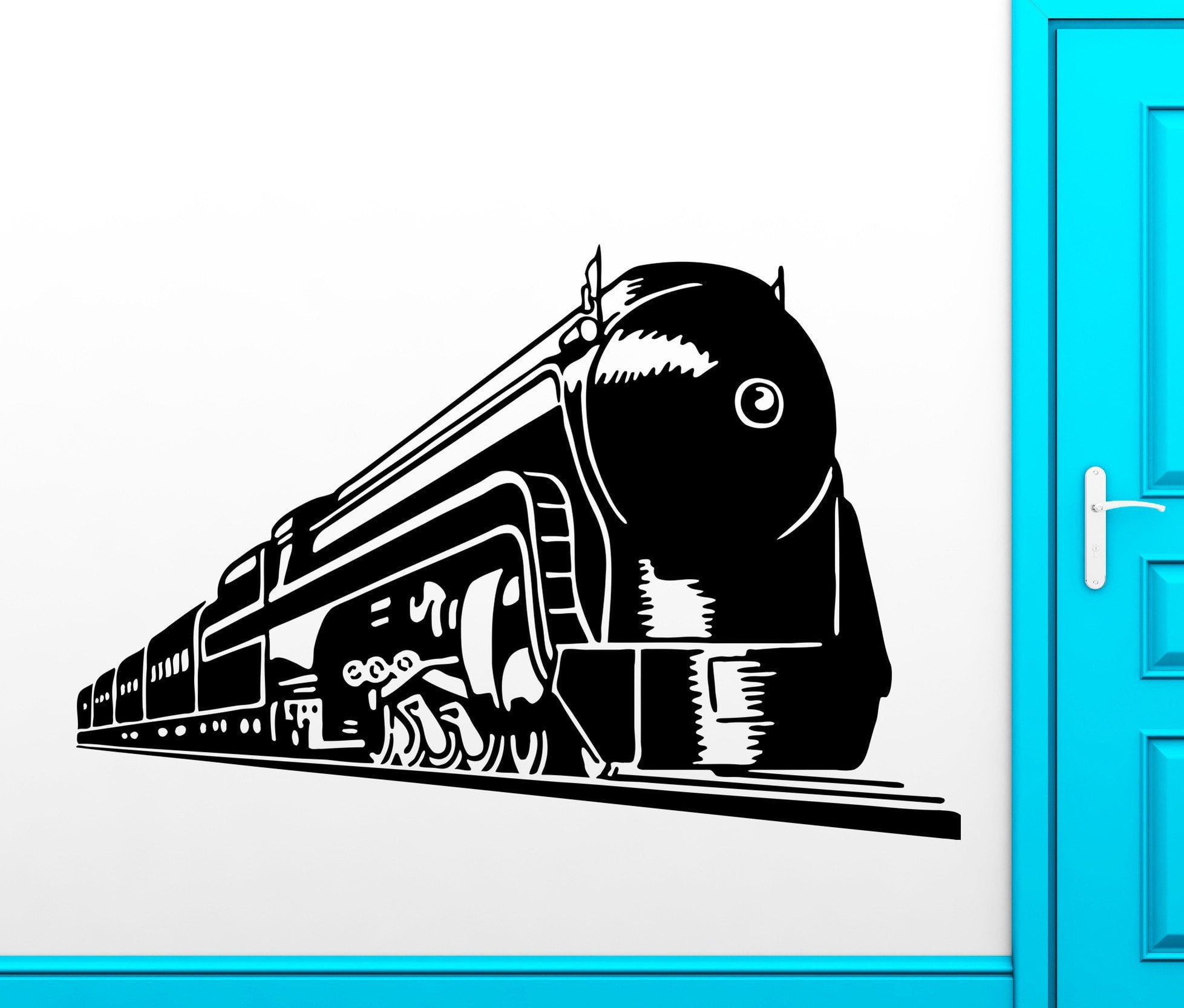 Wall Decal Wagon Train Transport Railroad Locomotive Rails Vinyl Decal ...