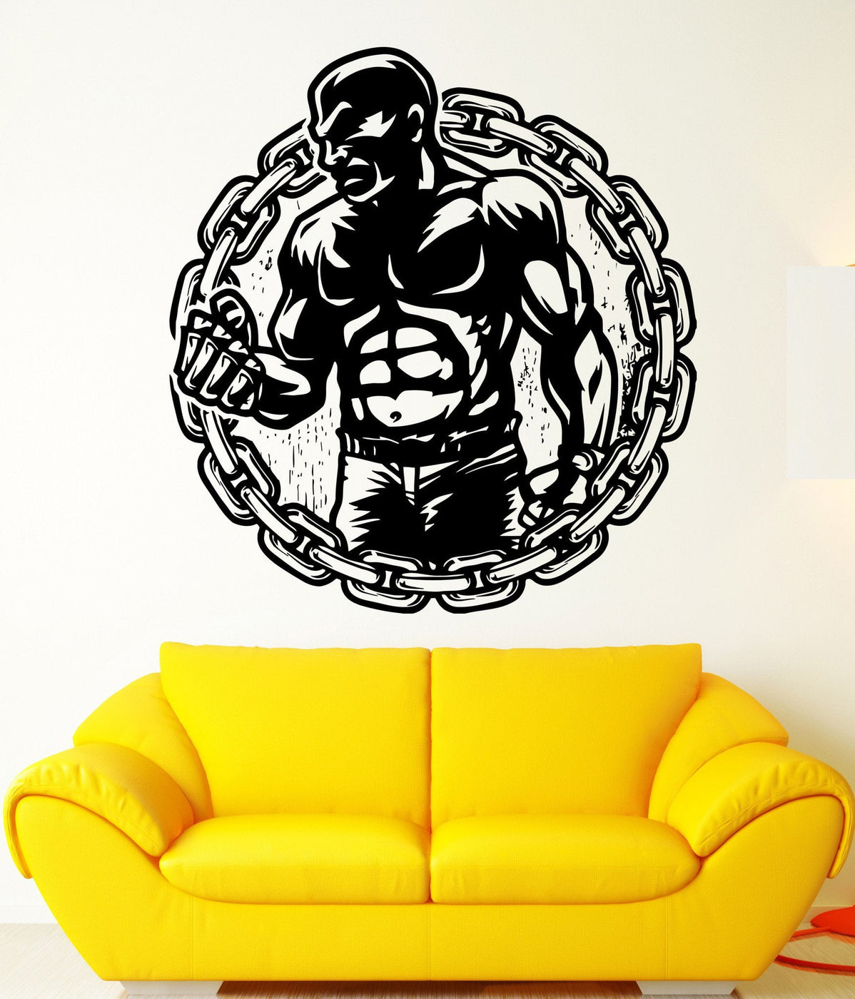 Wall Decal Strong Man Strength Circuit Muscles Fighter Fight Vinyl Dec ...