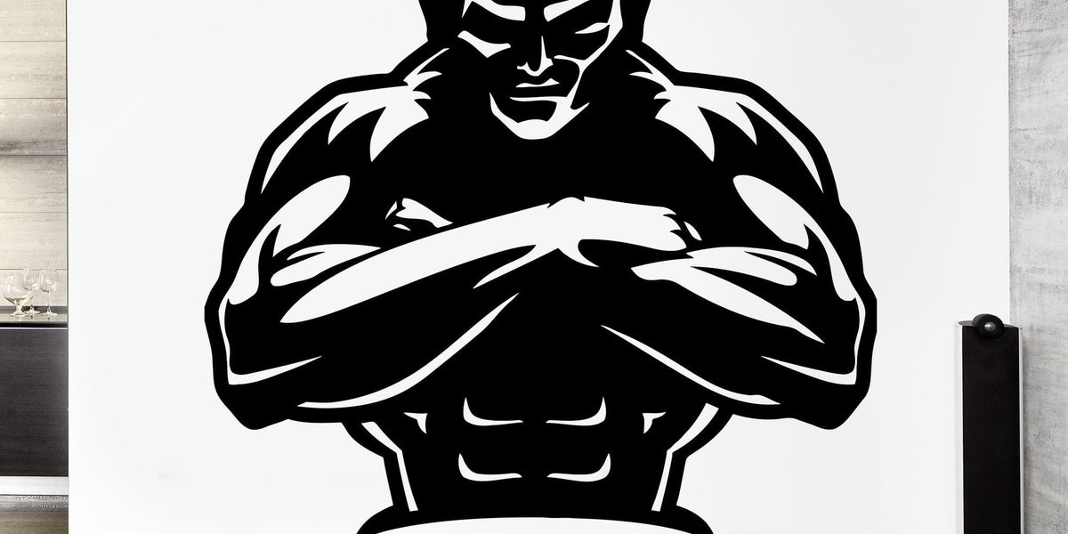 Wall Decal Strong Man Strength Fighter Fight The Power Mural Vinyl Dec ...