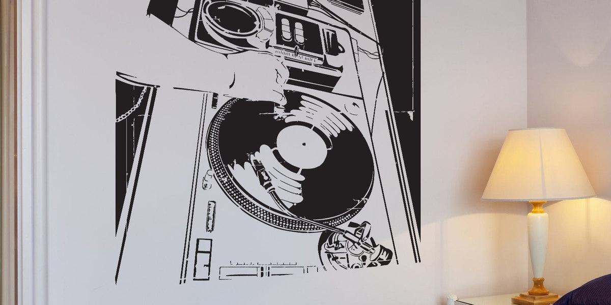 Wall Vinyl Sticker Decal DJ Control Plates Disco Night Club Dancing Un ...