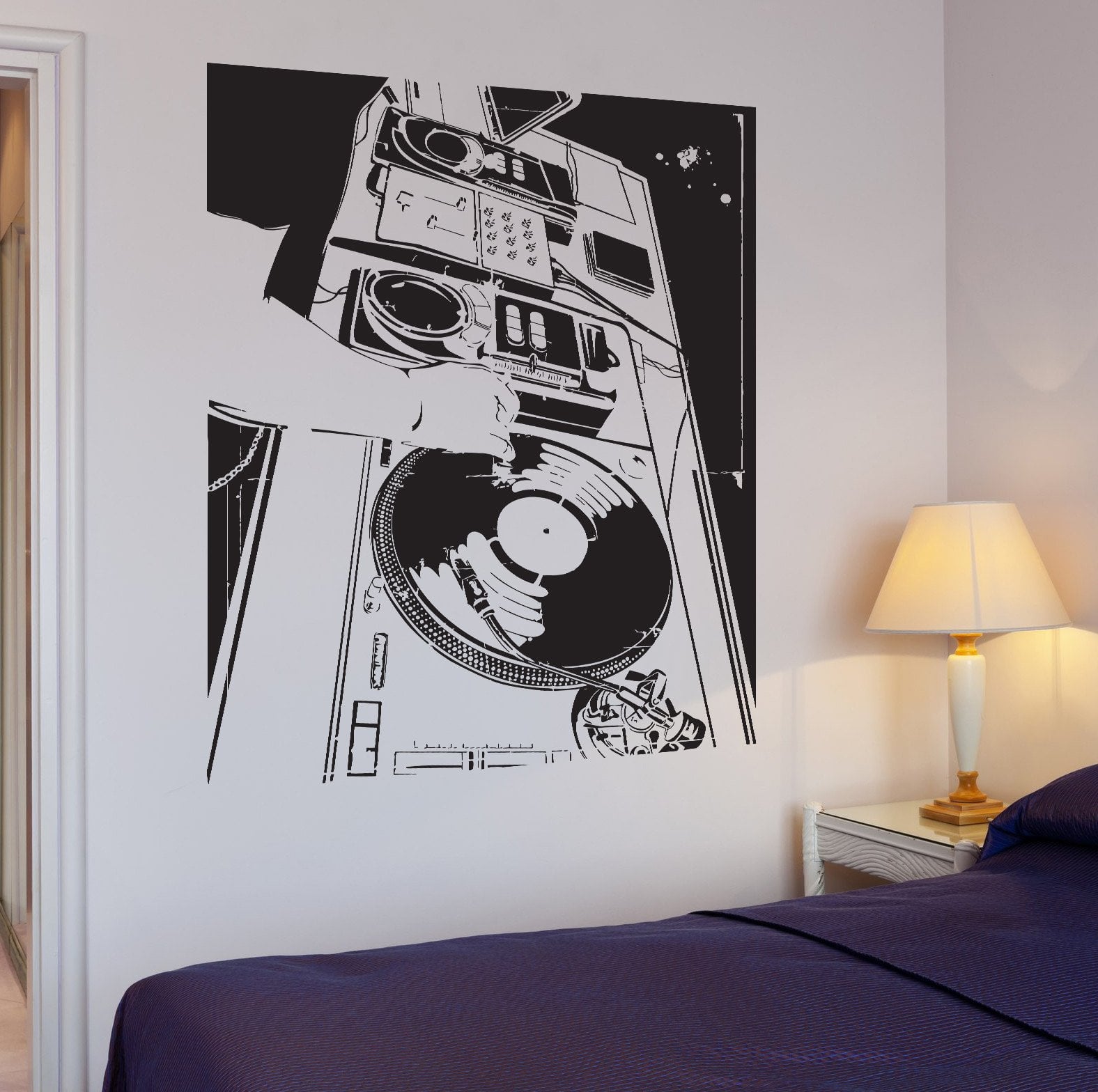 Wall Vinyl Sticker Decal DJ Control Plates Disco Night Club Dancing Un ...