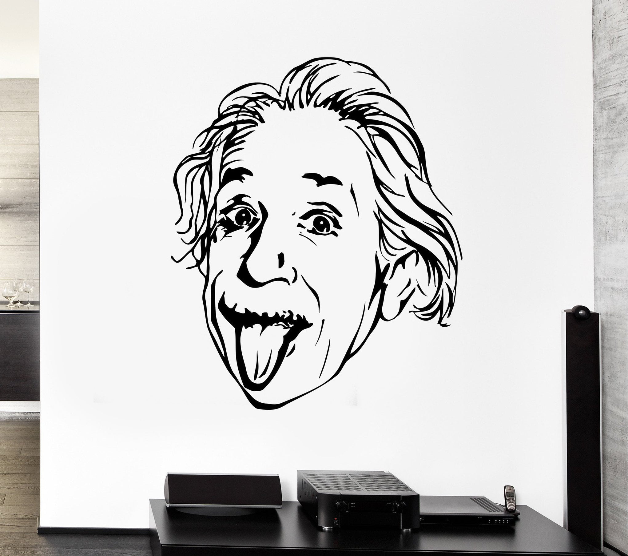 Wall Vinyl Sticker Decal Einstein Portrait Genius Scientist Physics Un ...