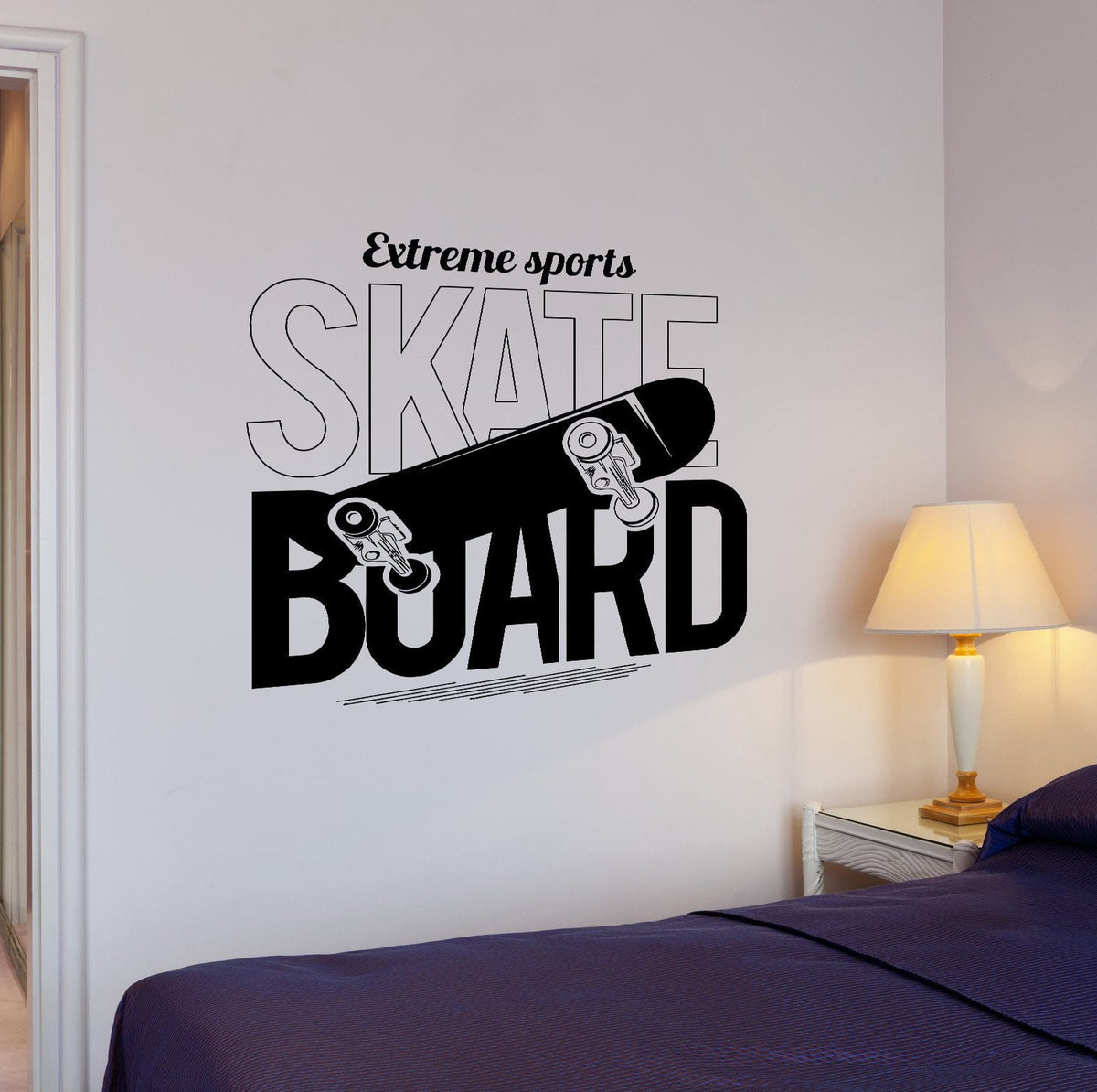 Wall Vinyl Sticker Decal Skateboard Extreme Sports Skate Decor Boys Ro ...