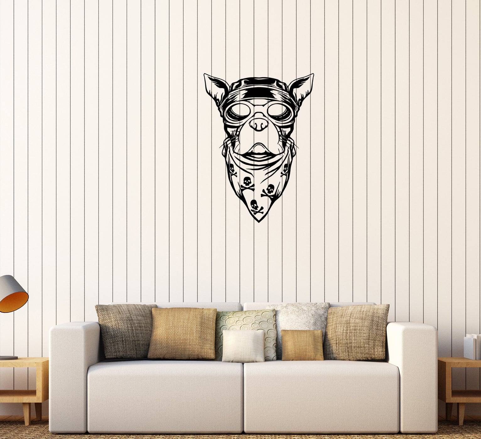 Wall Vinyl Sticker Decal Dog Driver Head Travel Biker Bike Fashionable ...