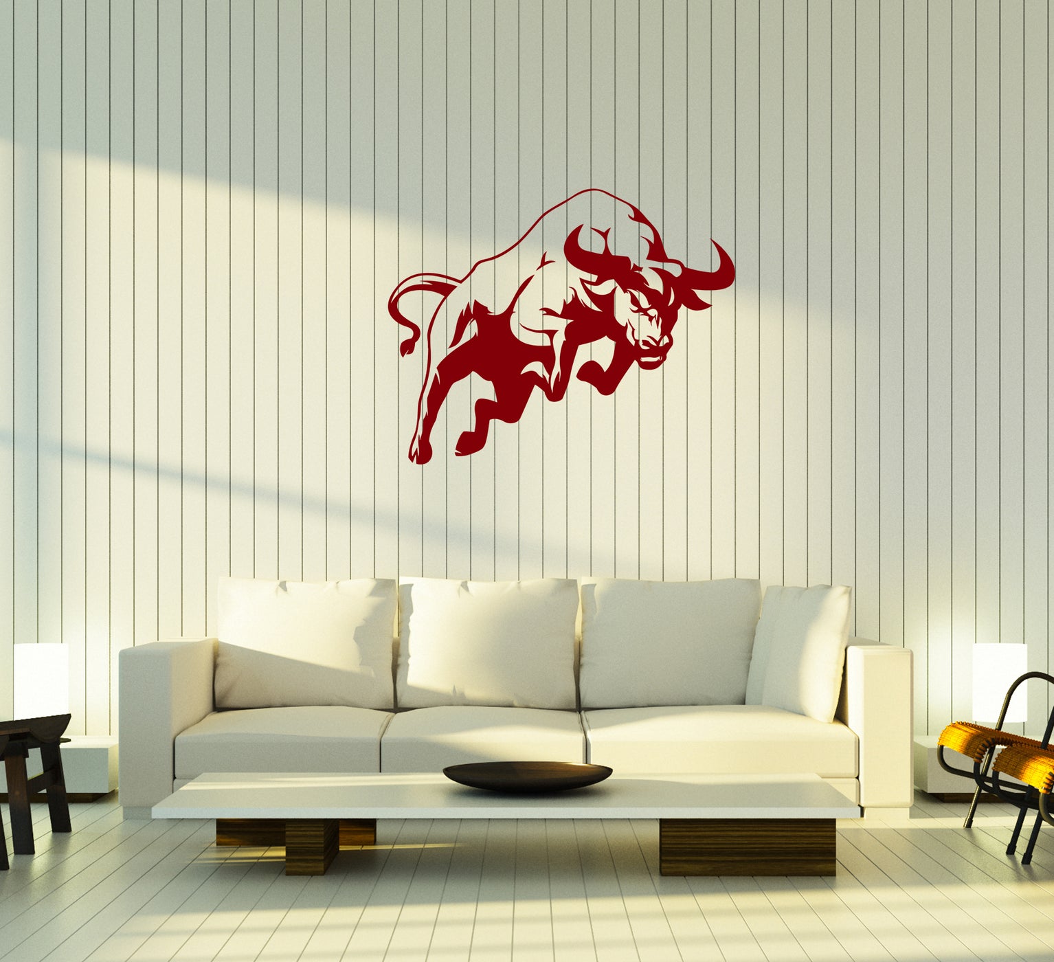 Wall Stickers Red Bull Strength Courage Animal Decor Extreme Vinyl Dec ...