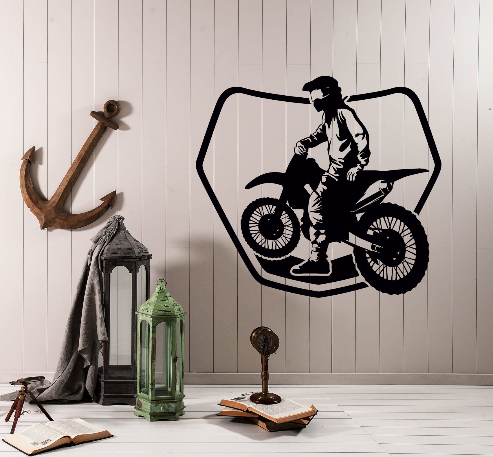 Wall Sticker Bike Biker Drive Speed Race Track Motorcycle Vinyl Decal ...