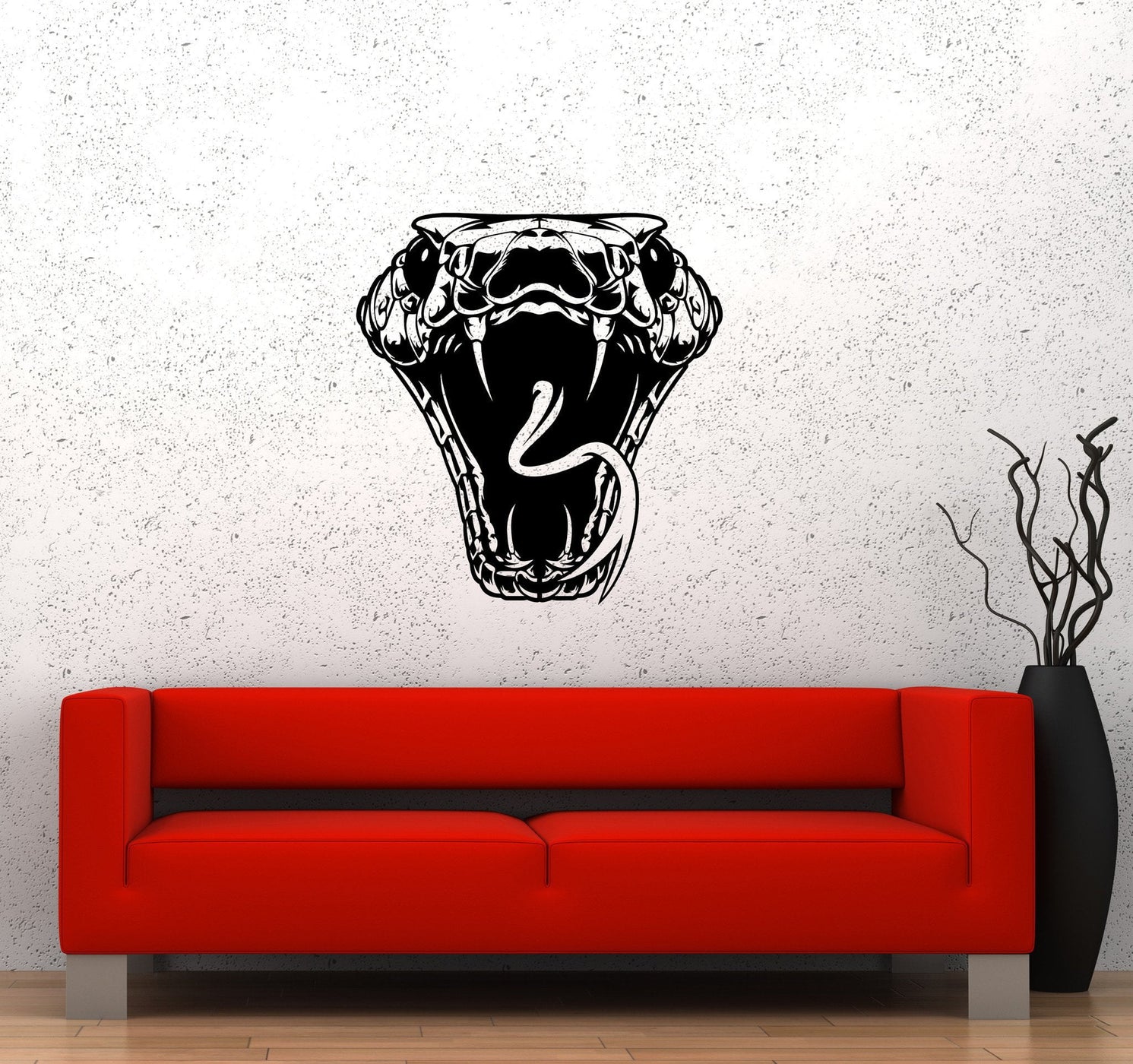 Wall Sticker Snake Head Poison Bite Attack Danger Venom Vinyl Decal Un ...