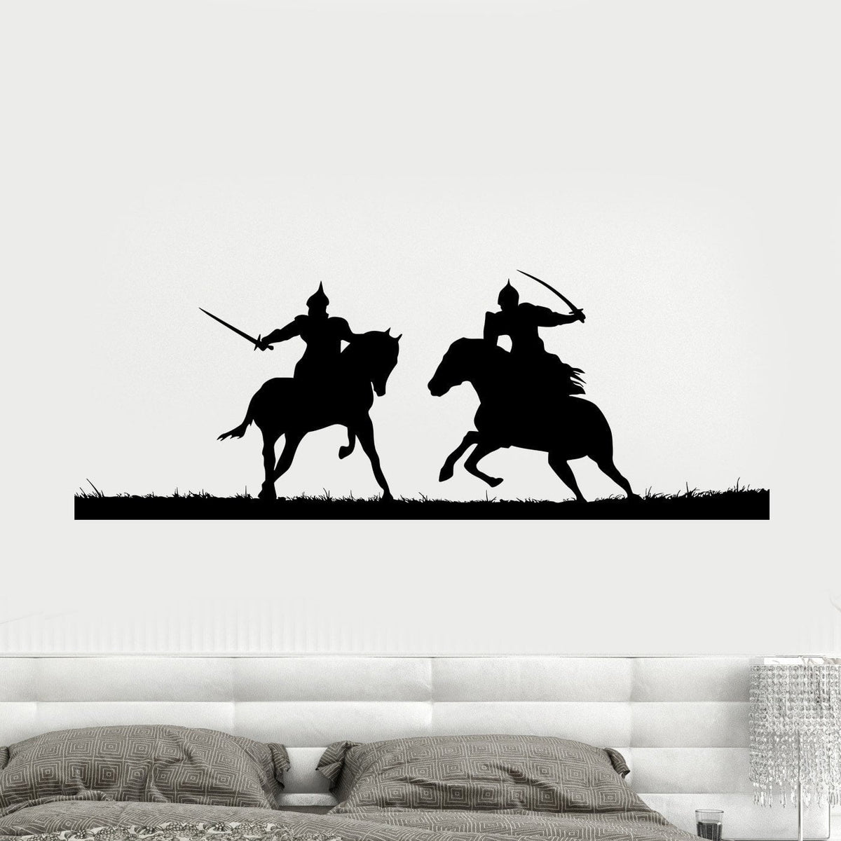 Decal Wall Vinyl Sticker Knights Duel Vikings Warriors Middle Ages Uni ...