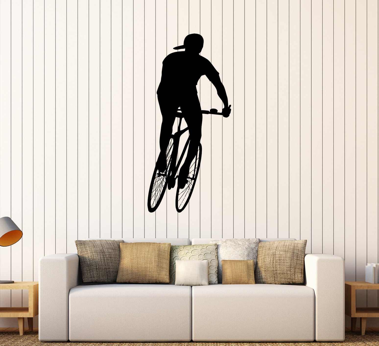 Wall Sticker Vinyl Decal Cyclists Athlete Sport Speed Bicycle Decor Un ...
