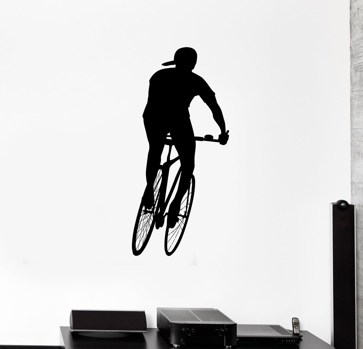 Wall Sticker Vinyl Decal Cyclists Athlete Sport Speed Bicycle Decor Un ...