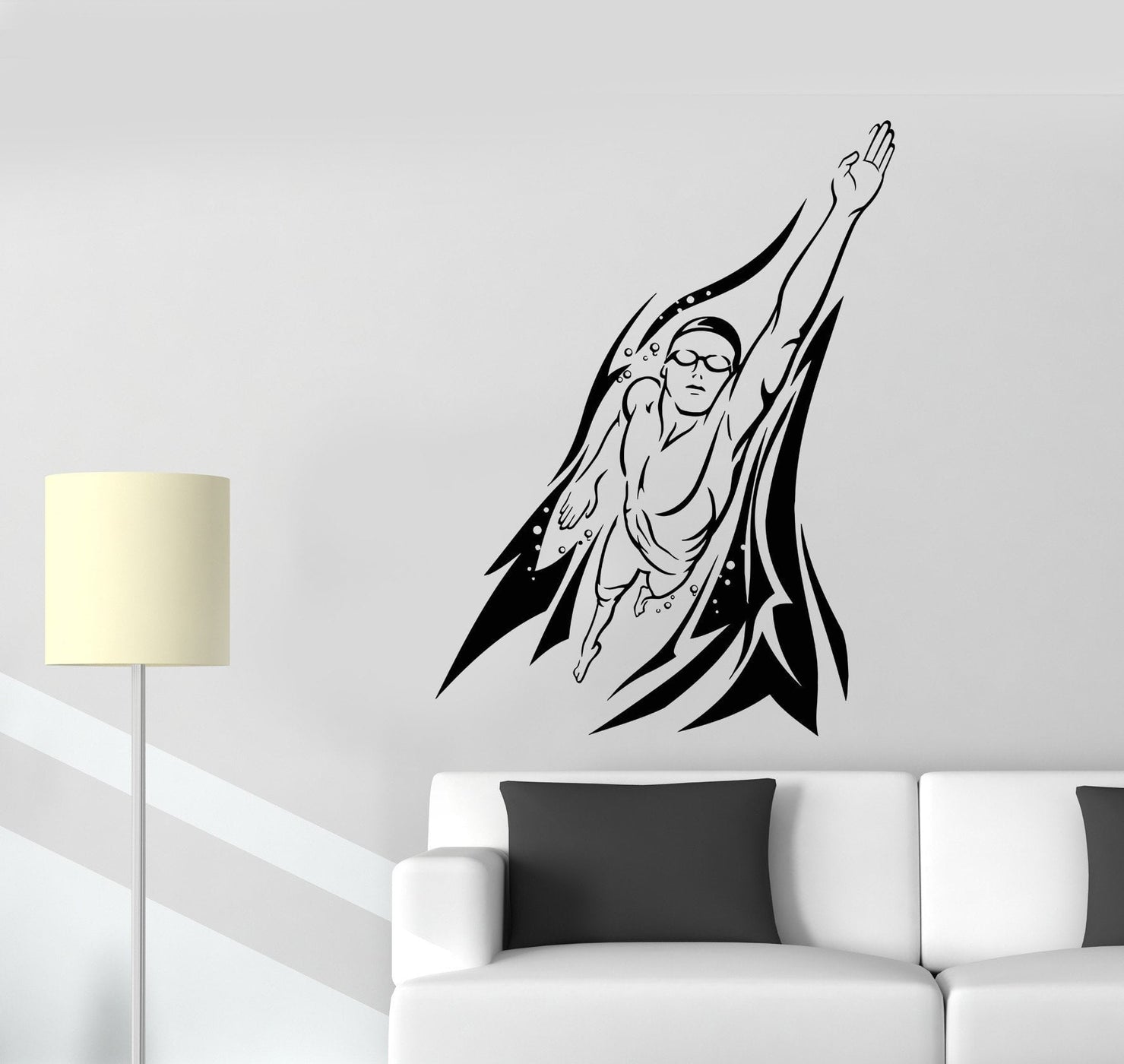 Wall Decal Swimming Swimmer Sports Pool Sea Water Polo Vinyl Sticker U ...