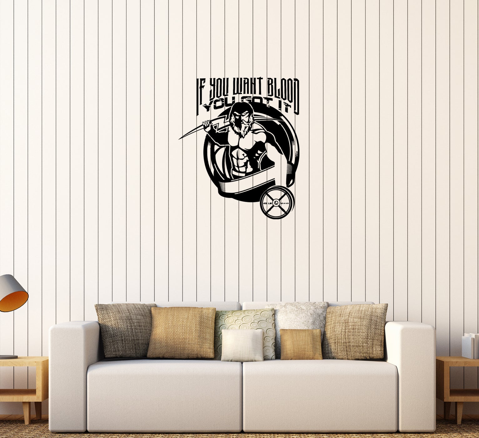 Wall Decal Sports Gym God Zeus Bodybuilding Powerlifting Vinyl Sticker ...