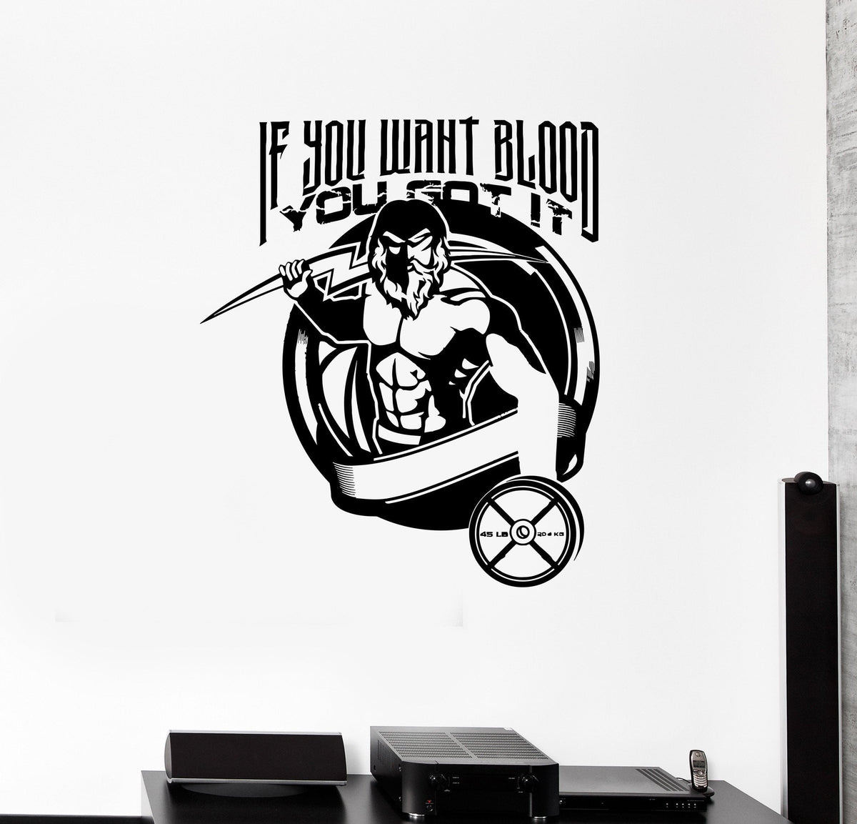 Wall Decal Sports Gym God Zeus Bodybuilding Powerlifting Vinyl Sticker ...