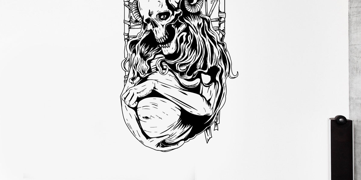 Wall Decal Monster Daemon Skull Skeleton Fear Horror Devil Vinyl Stick ...