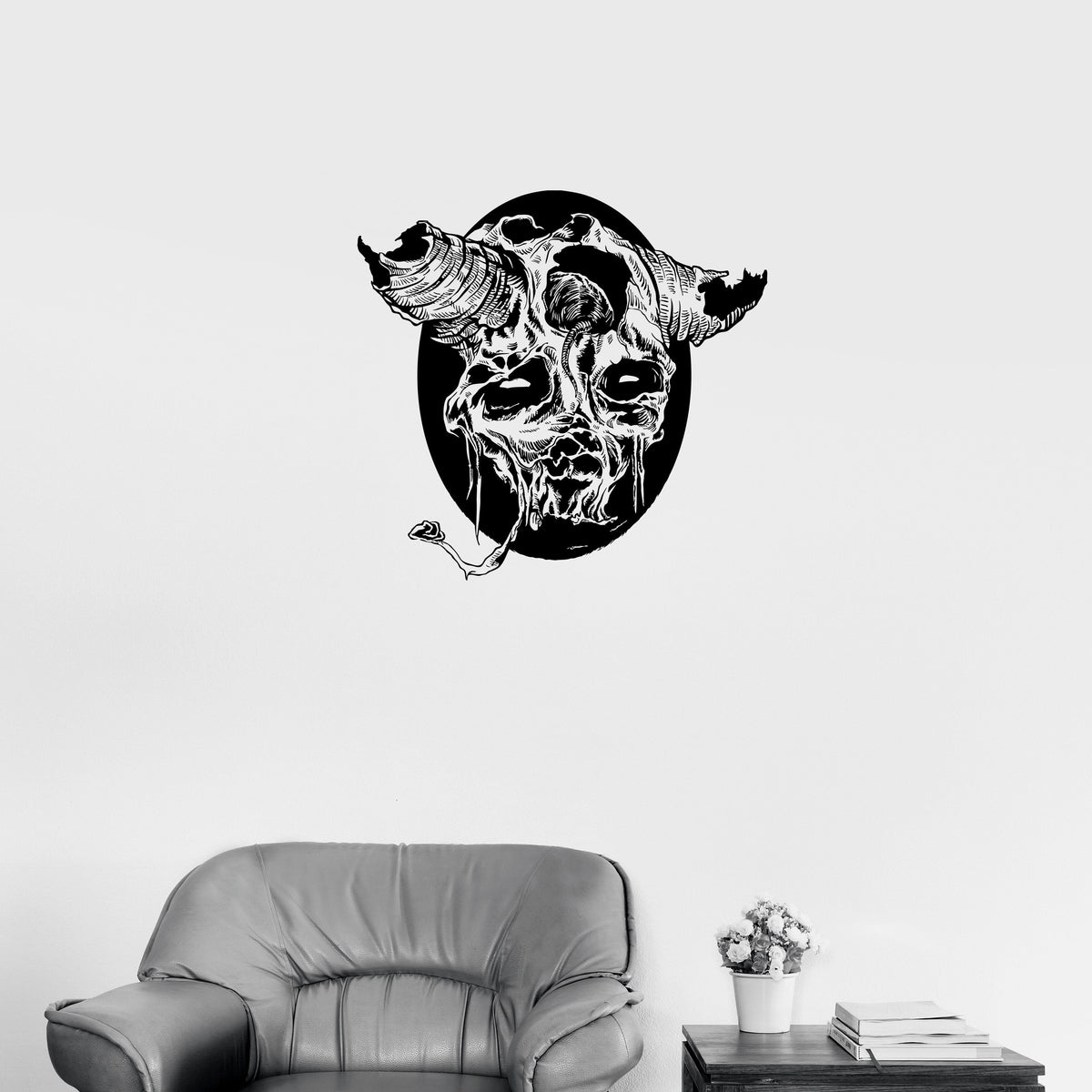 Wall Decal Skull Skeleton Monster Death Horror Animal Fear Corpse Viny ...