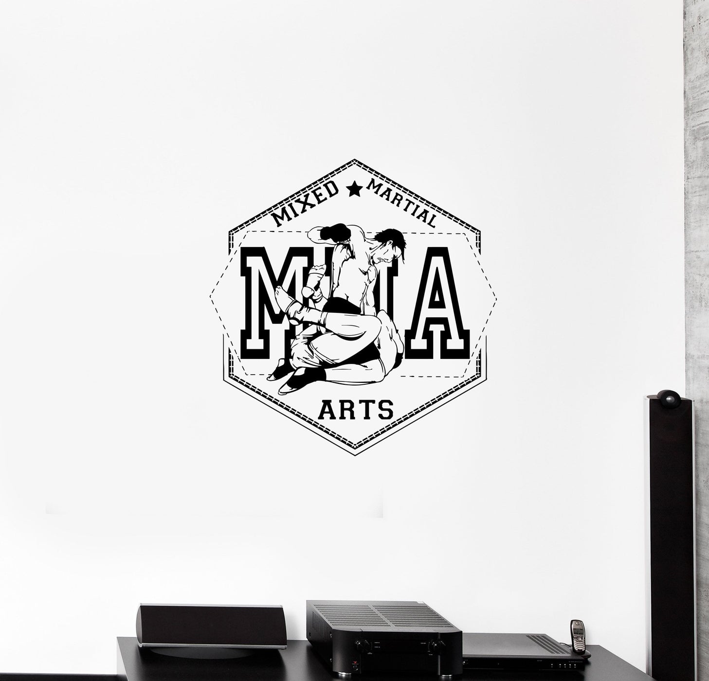 Wall Decal Sport Training Ring MMA Fighting Martial Arts Vinyl Sticker ...