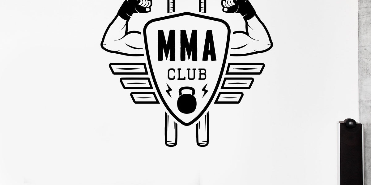 Wall Decal MMA Club Fitness Center Fight Boxing Sports Martial Arts Vi ...