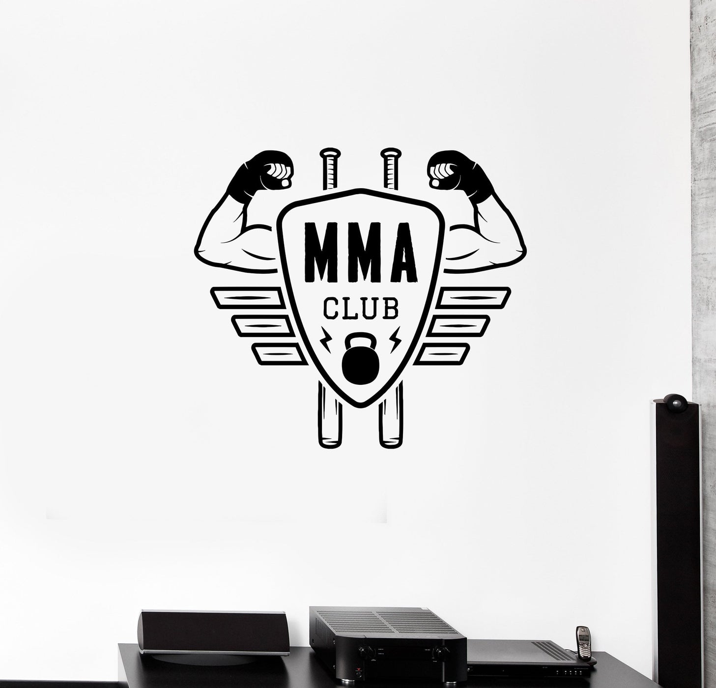 Wall Decal MMA Club Fitness Center Fight Boxing Sports Martial Arts Vi ...