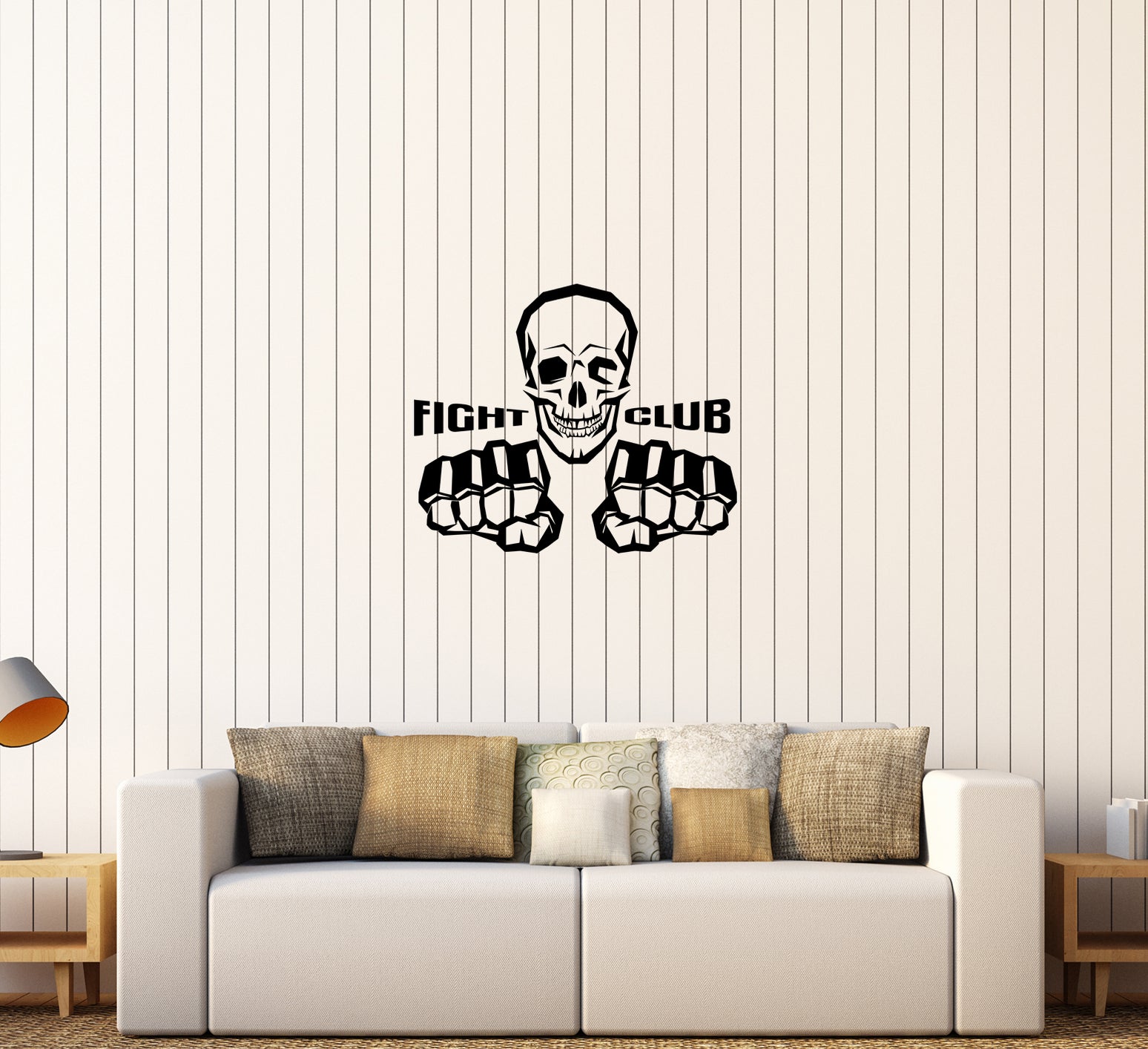 Wall Decal Fight Club Fighting Skull Bone Skeleton Boxing Vinyl Sticke ...
