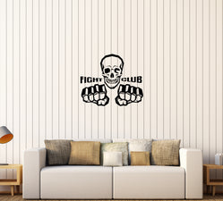 Wall Decal Fight Club Fighting Skull Bone Skeleton Boxing Vinyl Sticke ...