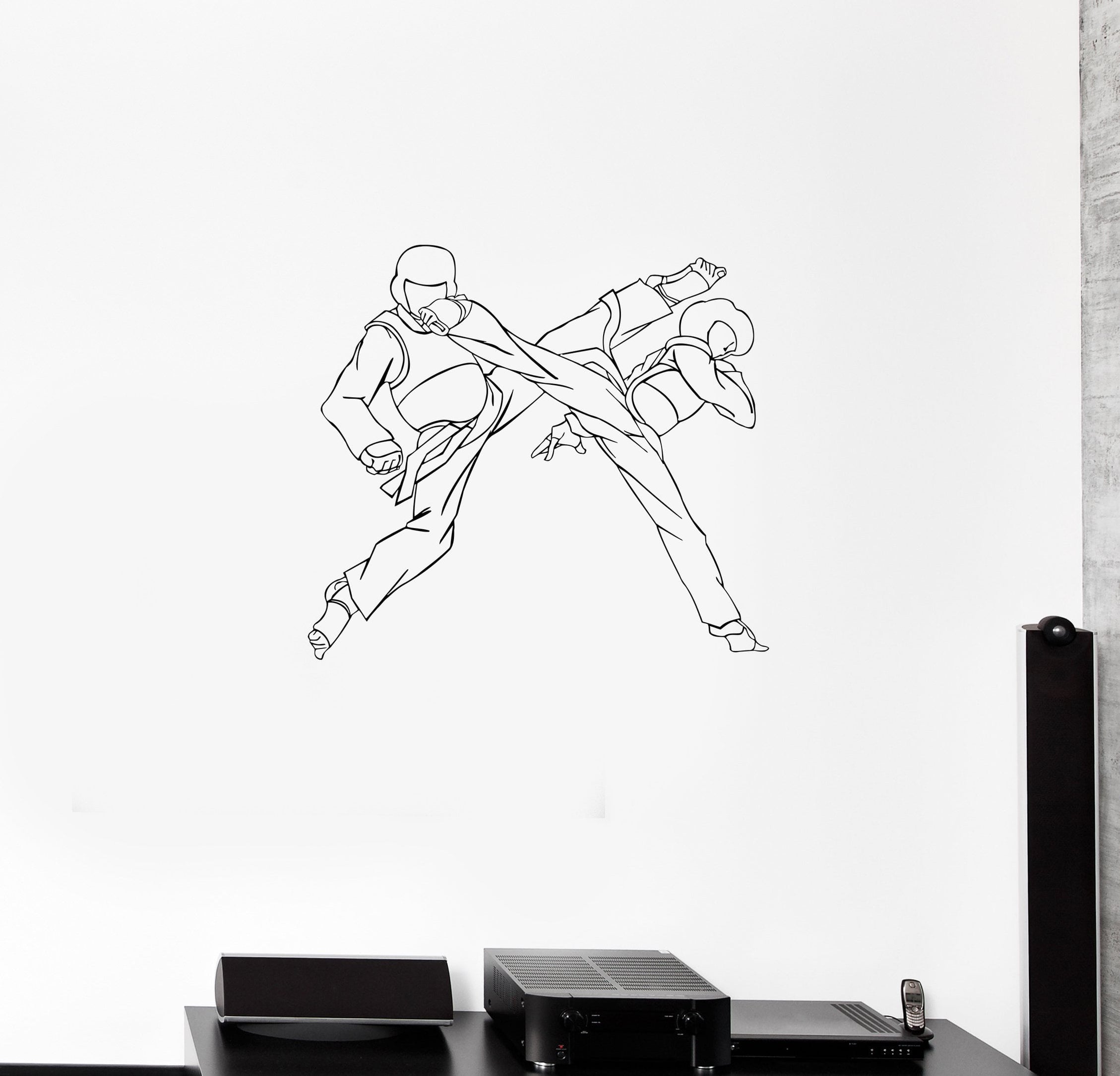 Wall Decal Fighting Martial Arts Karate Sports Strike the Foot Vinyl S ...