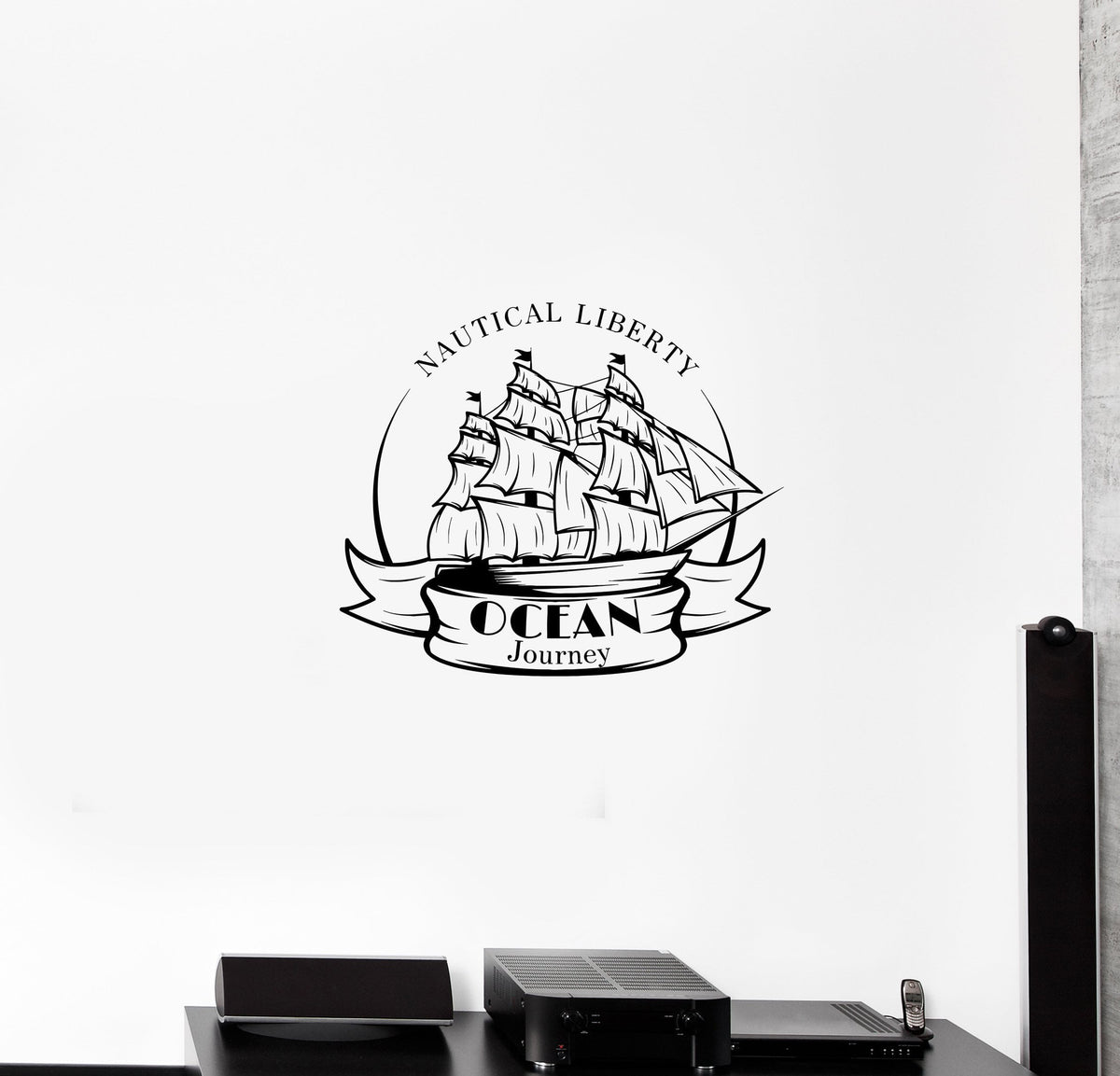 Wall Decal Sailing Ships Nautical Liberty Ocean Journey Vinyl Sticker ...