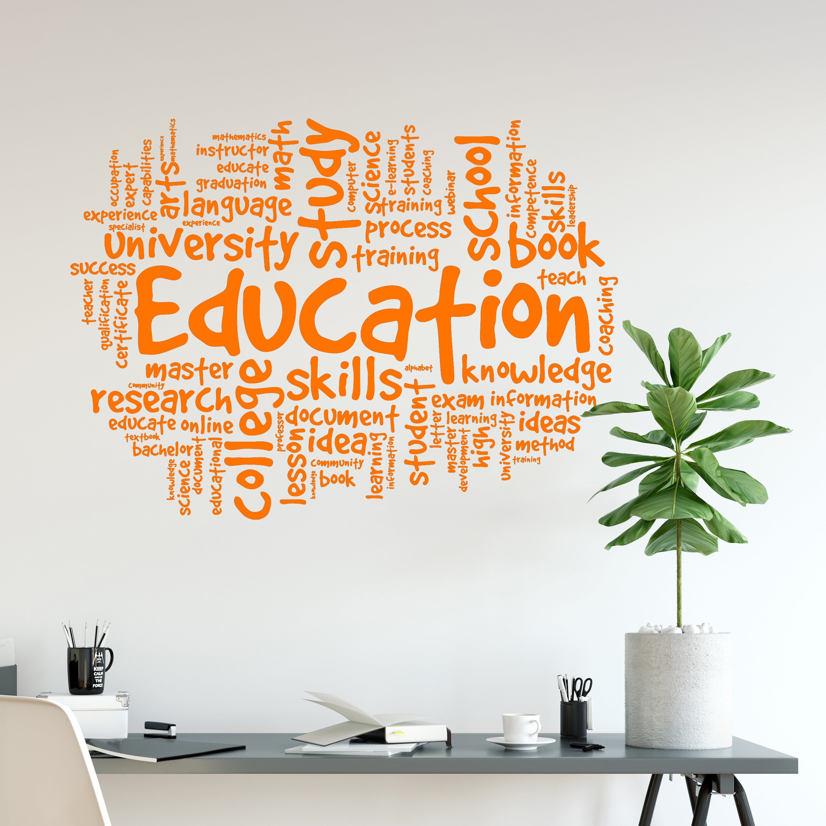 Education Vinyl Wall Decal School Classroom Words Cloud Study Knowledg ...