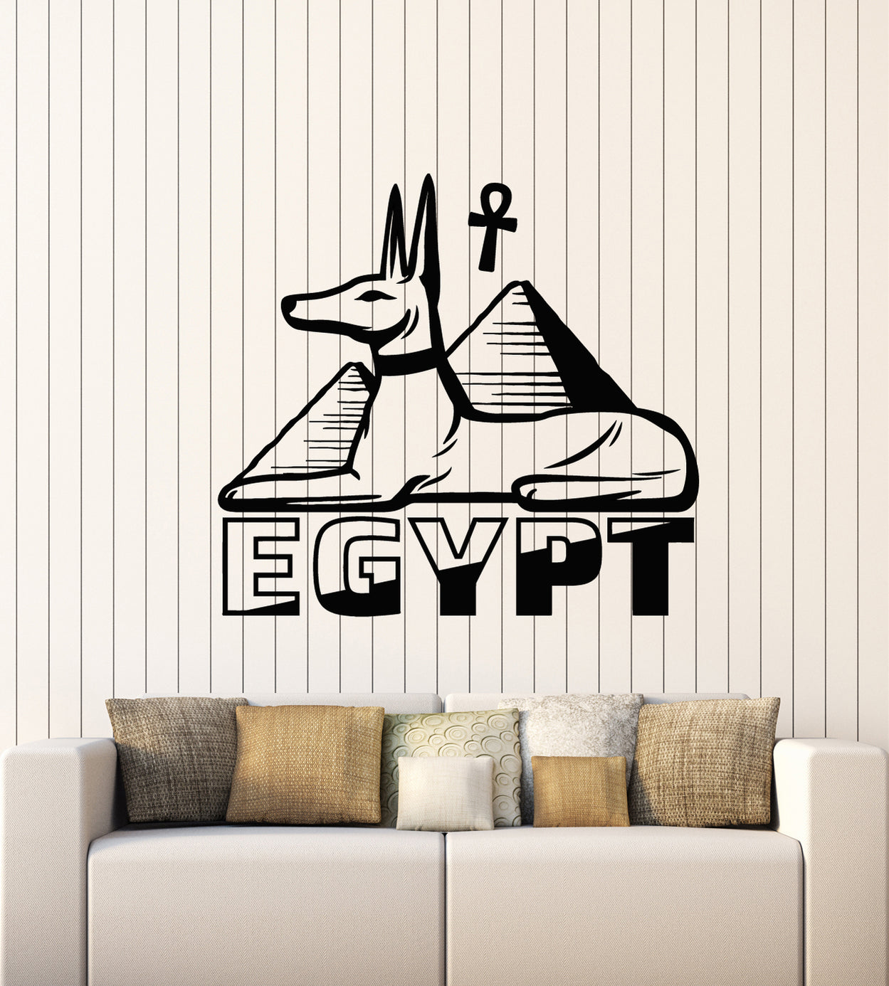 Vinyl Wall Decal Egypt God Anubis Ancient Egyptian Pyramid Stickers Mu ...