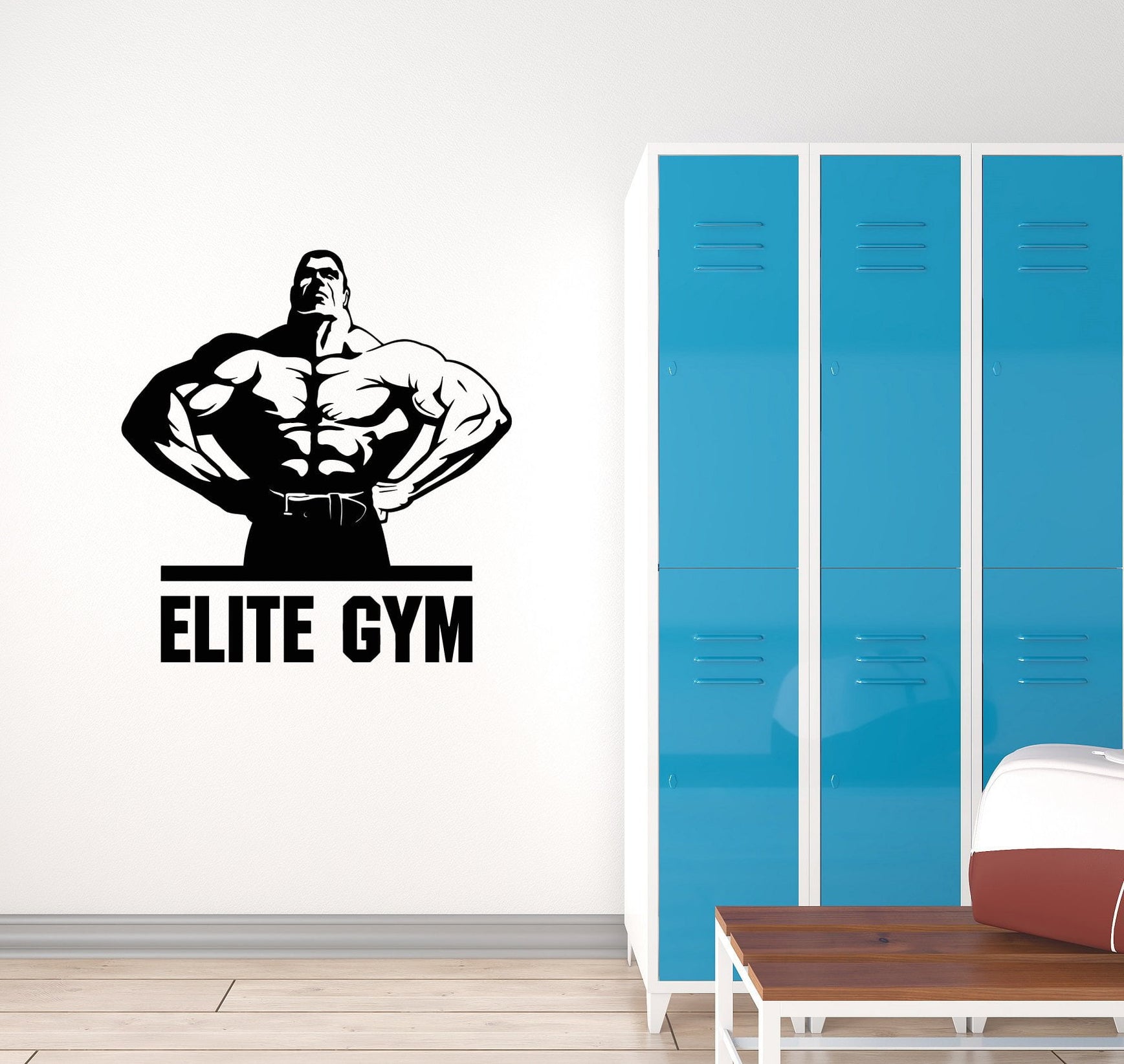 Vinyl Wall Decal Elite Gym Fitness Bodybuilding Sports Art Stickers Mu ...