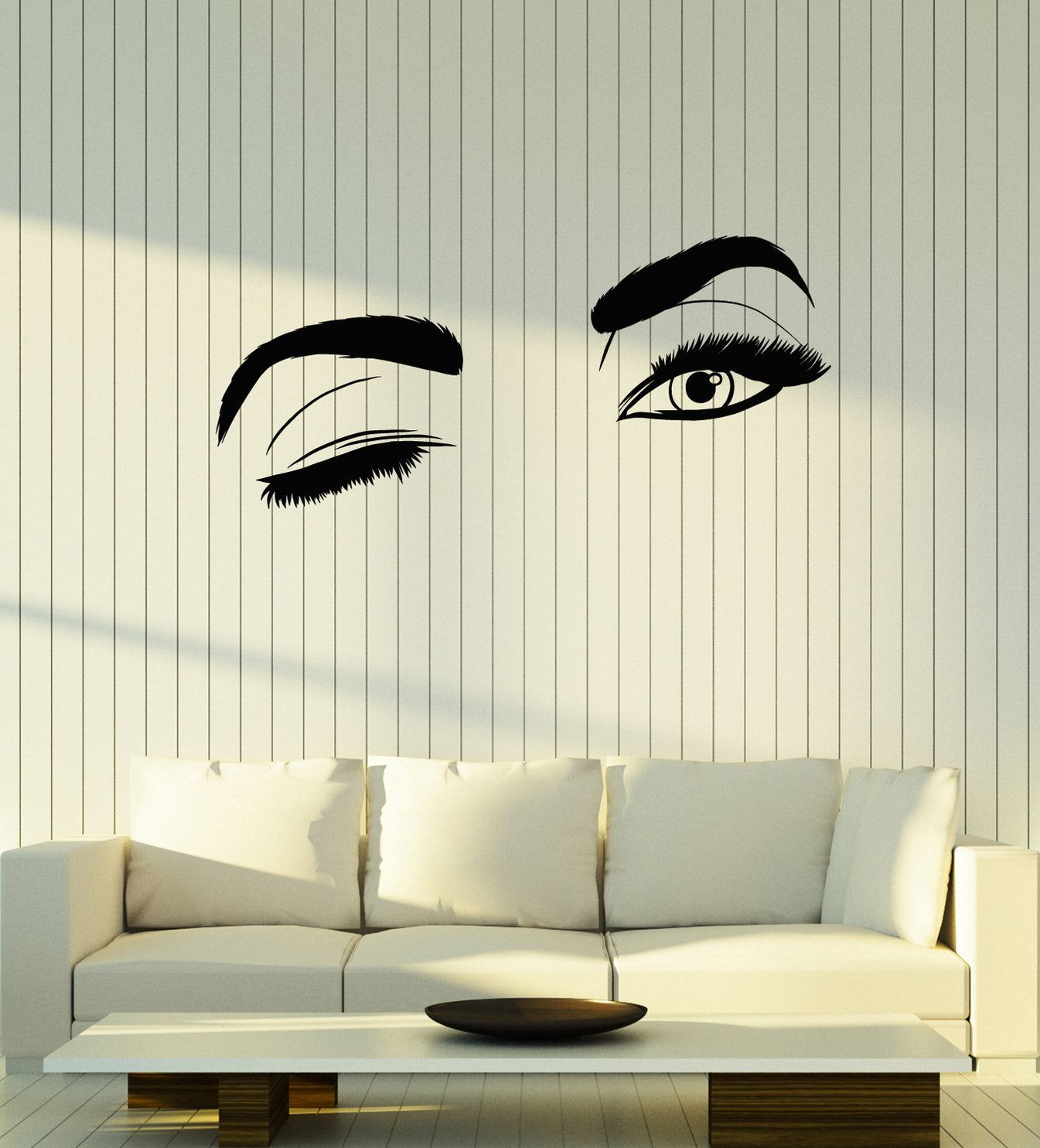 Vinyl Wall Decal Fashion Eyes Big Eye Lashes Brows Wink Stickers Mural ...