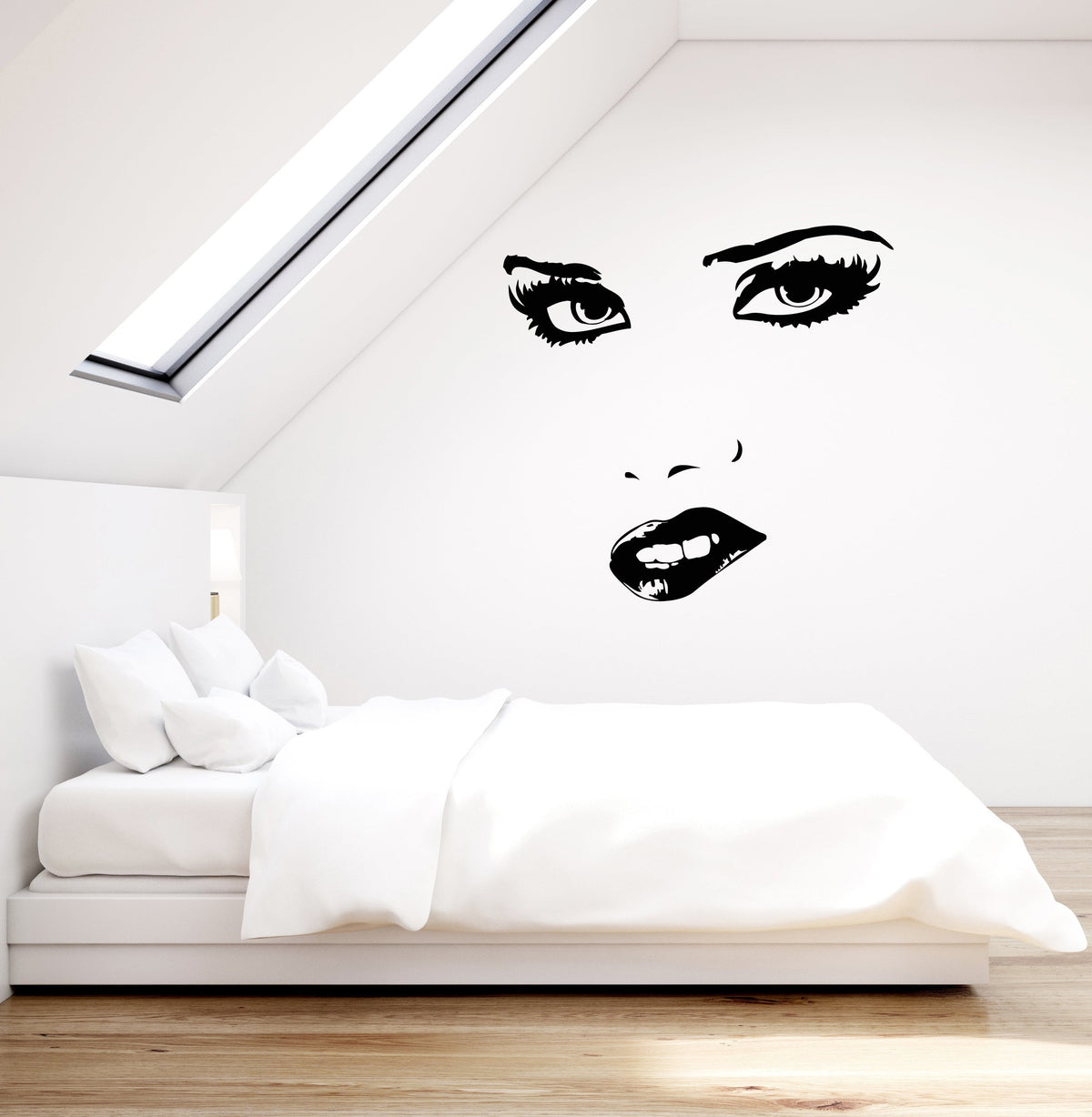 Vinyl Wall Decal Female Sexy Woman Face Eyes Lips Bedroom Decor Sticke ...