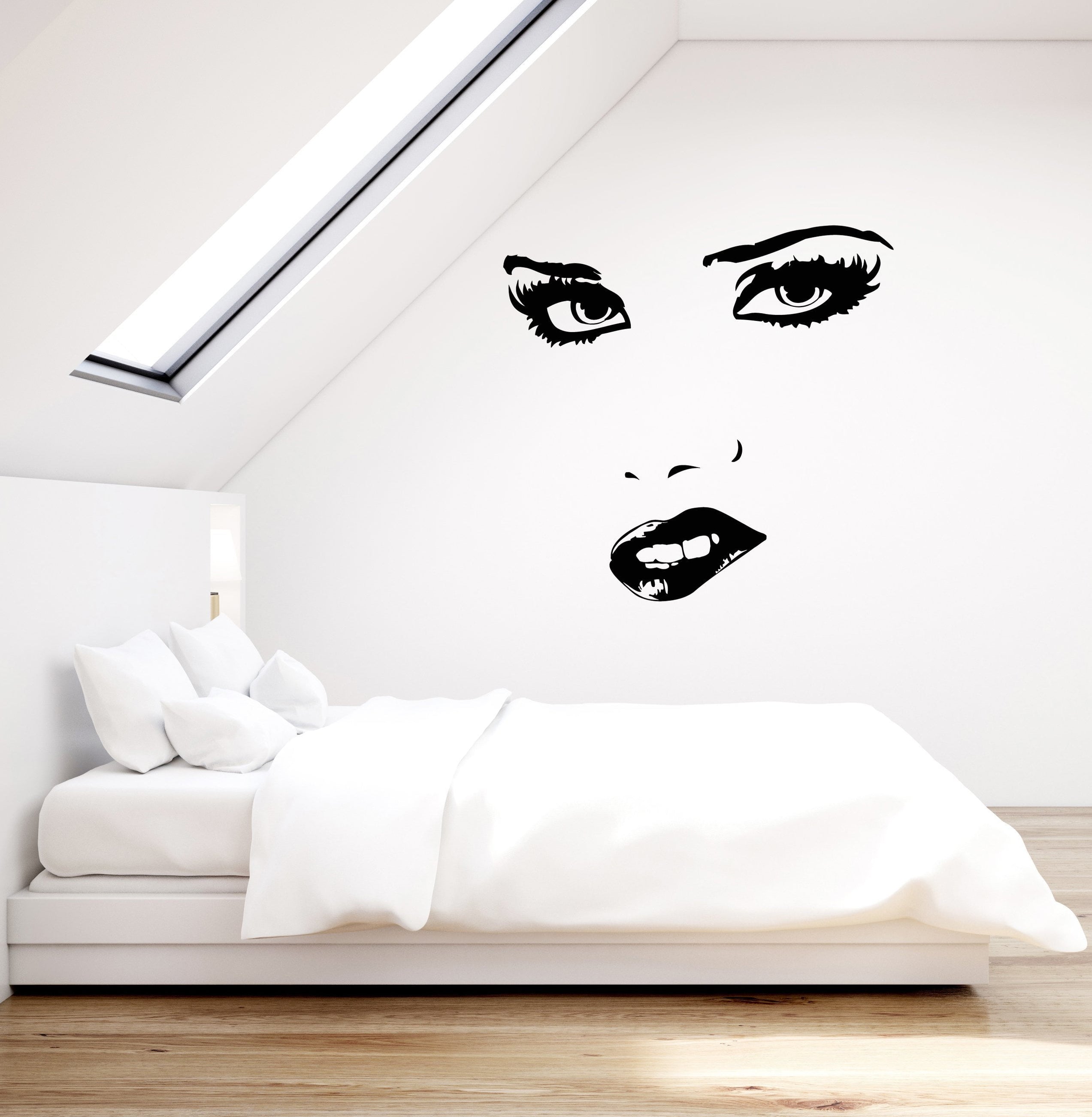 Vinyl Wall Decal Female Sexy Woman Face Eyes Lips Bedroom Decor Sticke ...