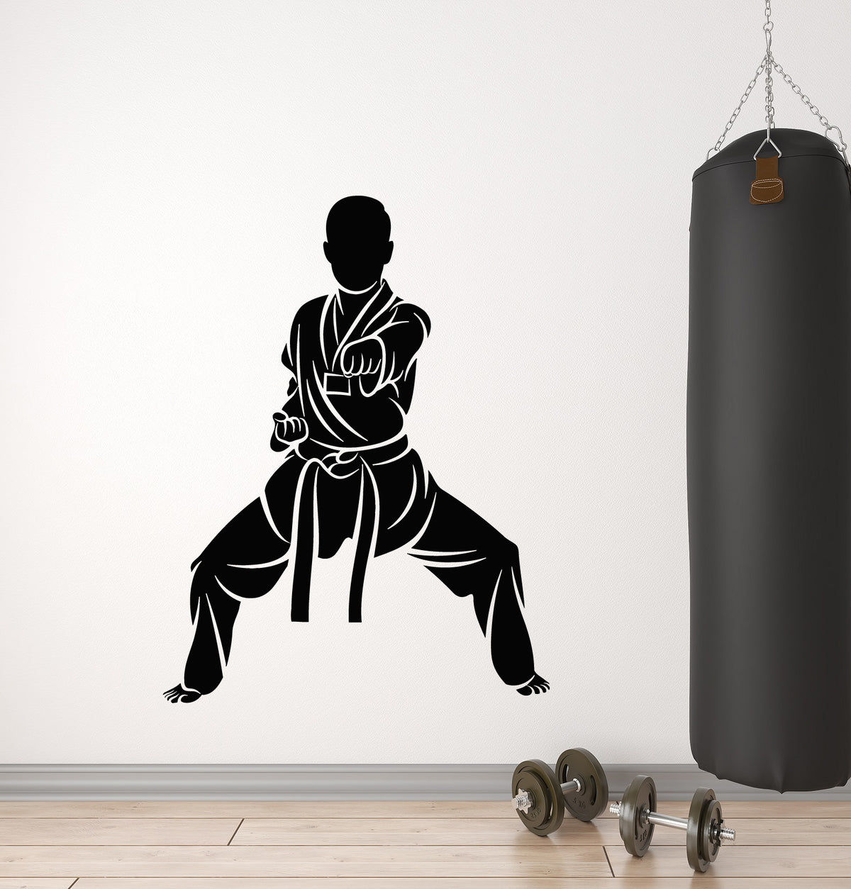 Vinyl Wall Decal Sparring Karate Fighting Stance Fight Sport Club Stic ...
