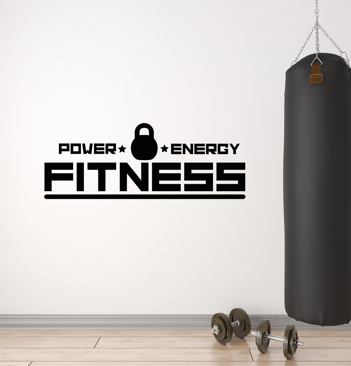 Vinyl Wall Decal Gym Man Fitness Power Energy Iron Sport Stickers Mura ...