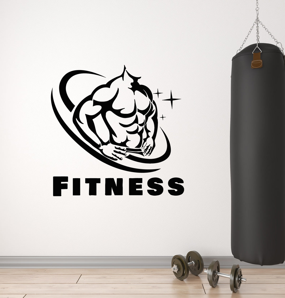 Vinyl Wall Decal Fitness Gym Bodybuilding Sports Beauty Body Stickers ...
