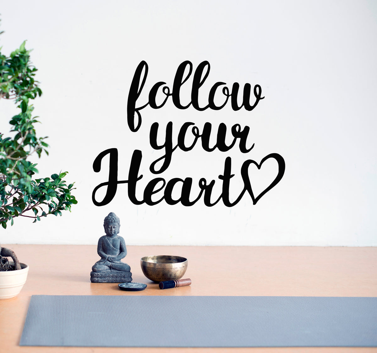 Vinyl Wall Decal Follow Your Heart Inspiring Romantic Art Words Sticke ...