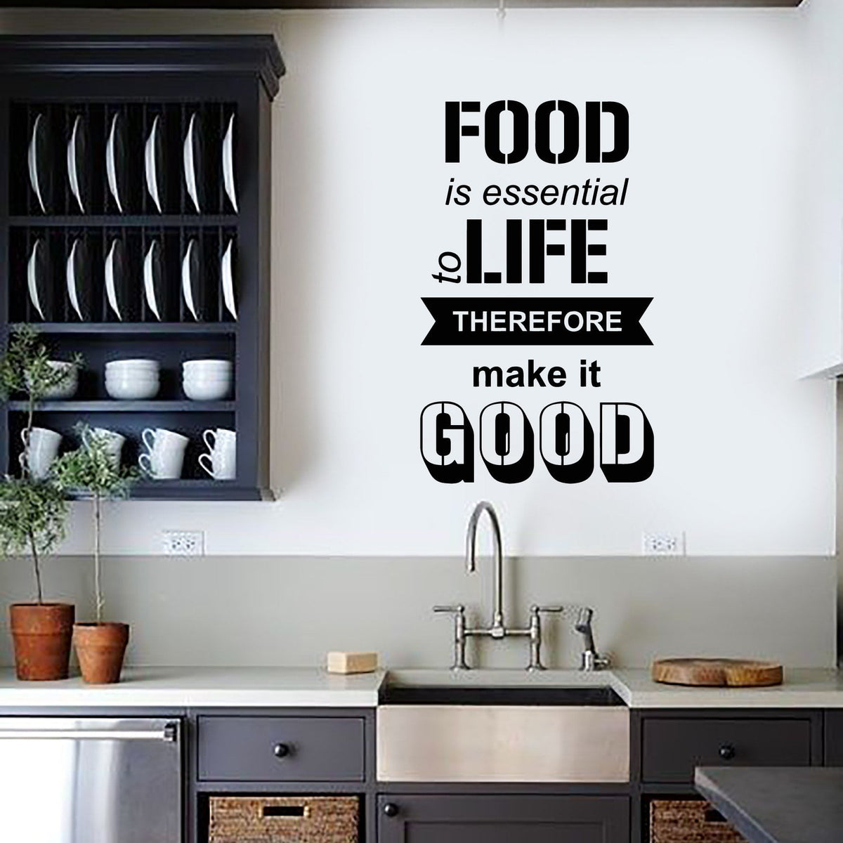Vinyl Wall Decal Kitchen Quote Dining Room Food Interior Decor Sticker ...