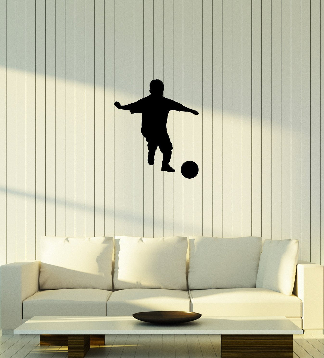 Vinyl Wall Decal Sport Football Player Soccer Boy Ball Game Sticker Mu ...