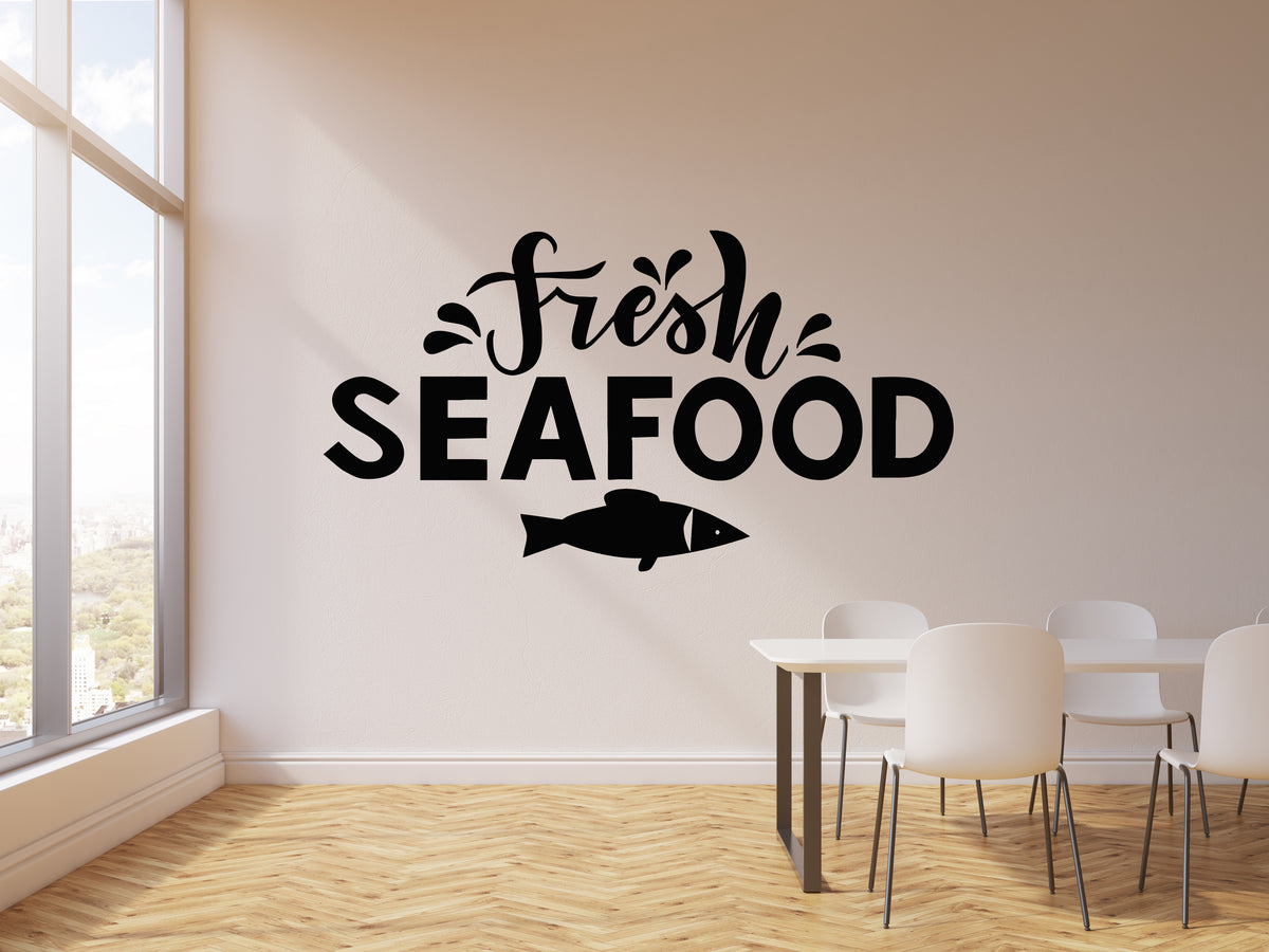 Vinyl Wall Decal Fresh Seafood Restaurant Fish Beach Bar Stickers Mura ...