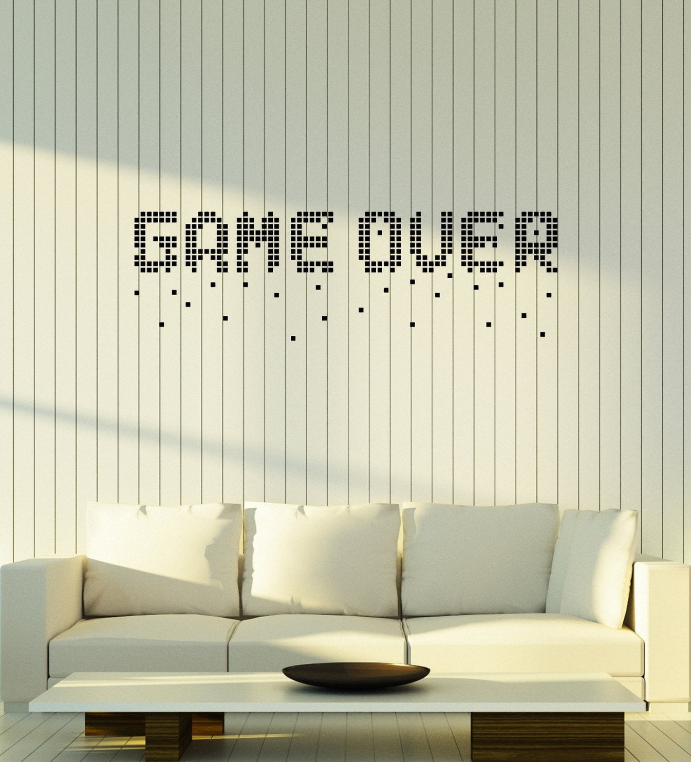 Vinyl Wall Decal Game Over Pixel Art Video Games Gamer Room Decoration ...