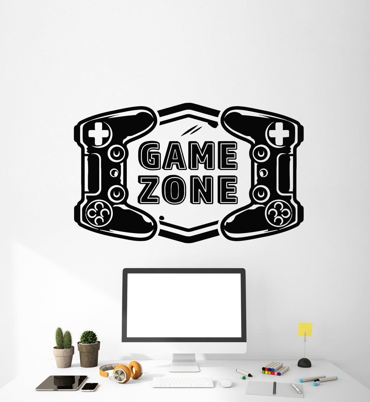 Vinyl Wall Decal Video Game Zone Joystick Playroom Gamer Stickers Mura ...