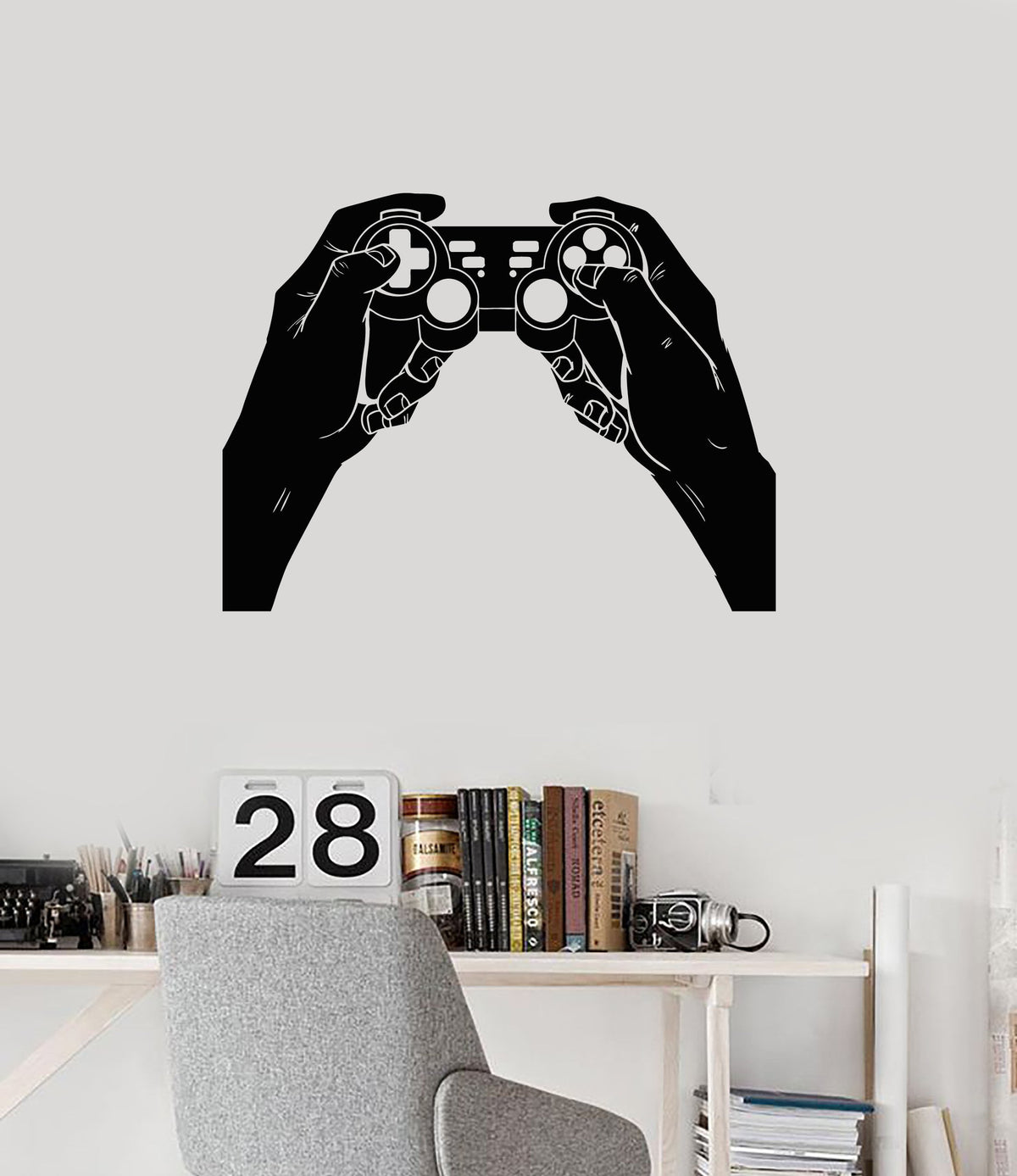 Vinyl Wall Decal Gamer Hands Gamepad Joystick Gaming Decor Art Sticker ...