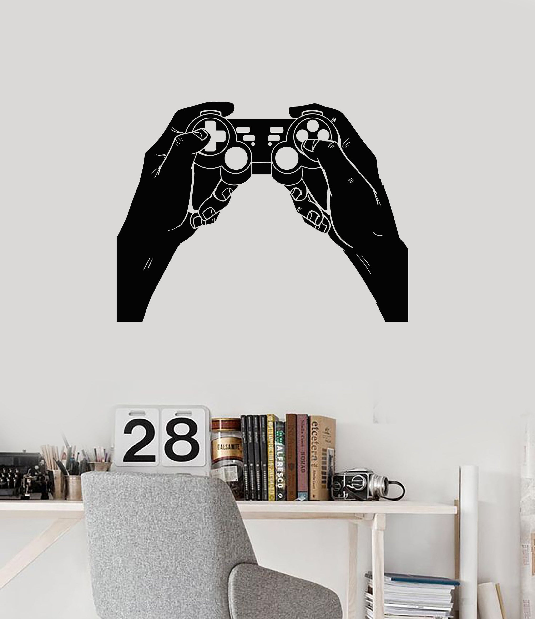 Vinyl Wall Decal Gamer Hands Gamepad Joystick Gaming Decor Art Sticker ...