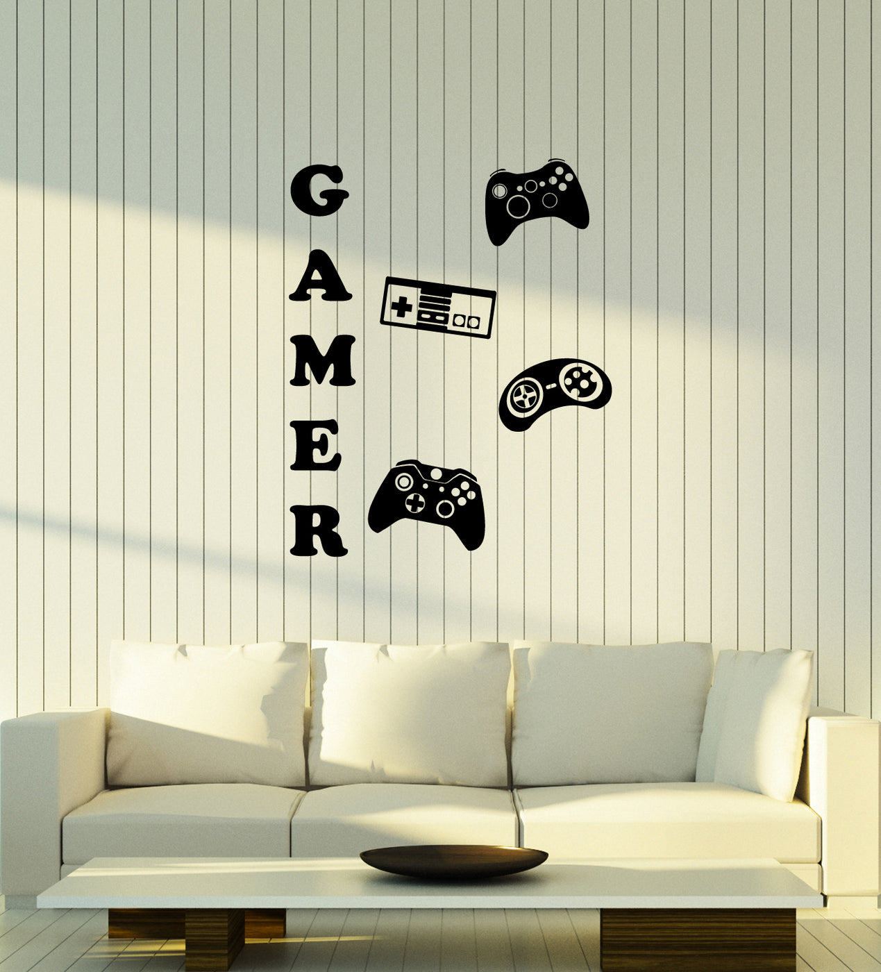 Vinyl Wall Decal Gamer Joysticks Video Games Gamepads Gaming Interior ...