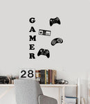 Vinyl Wall Decal Gamer Joysticks Video Games Gamepads Gaming Interior ...