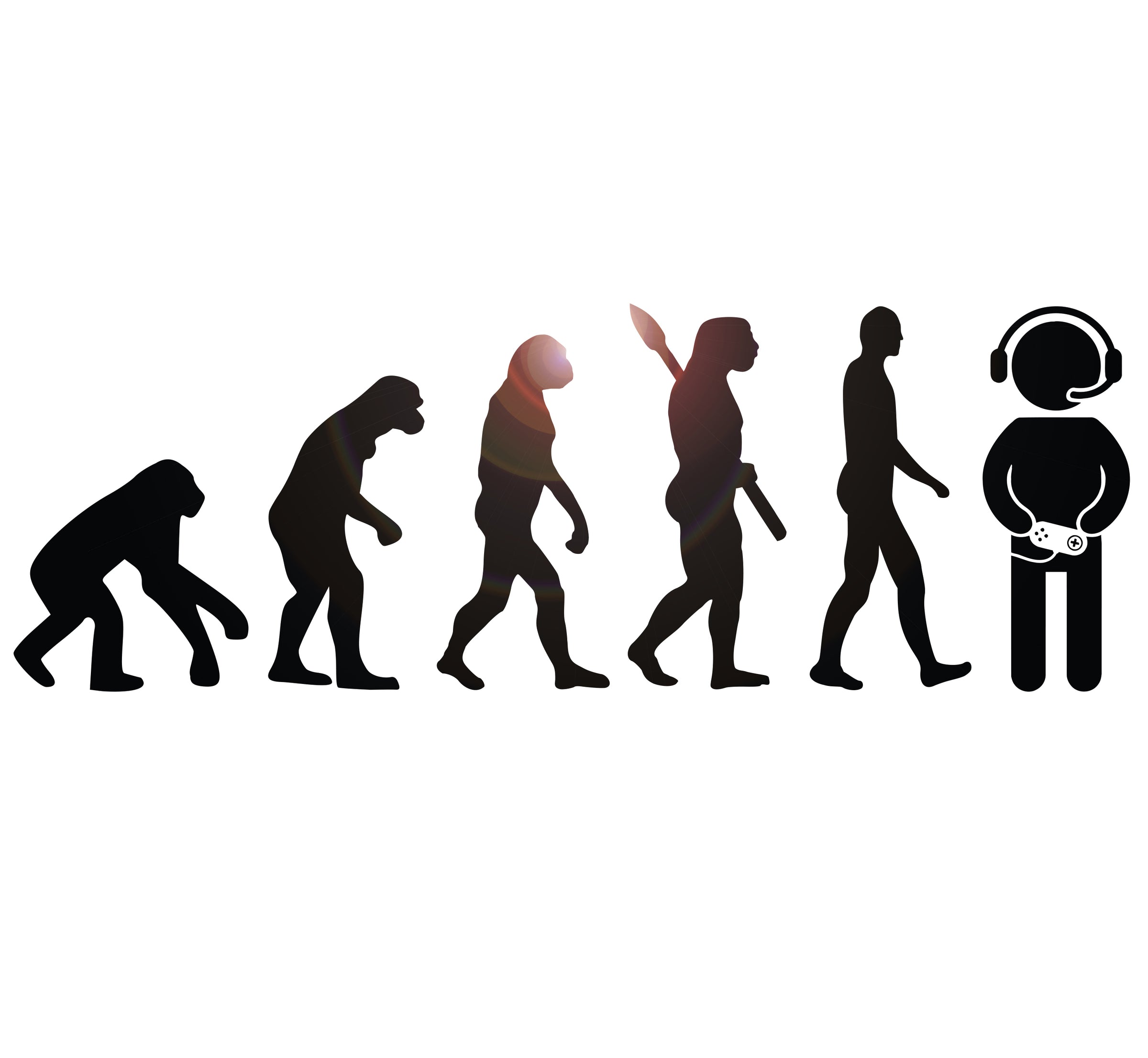 Vinyl Wall Decal Gamer Evolution Video Games Funny Gaming Art Idea Sti ...