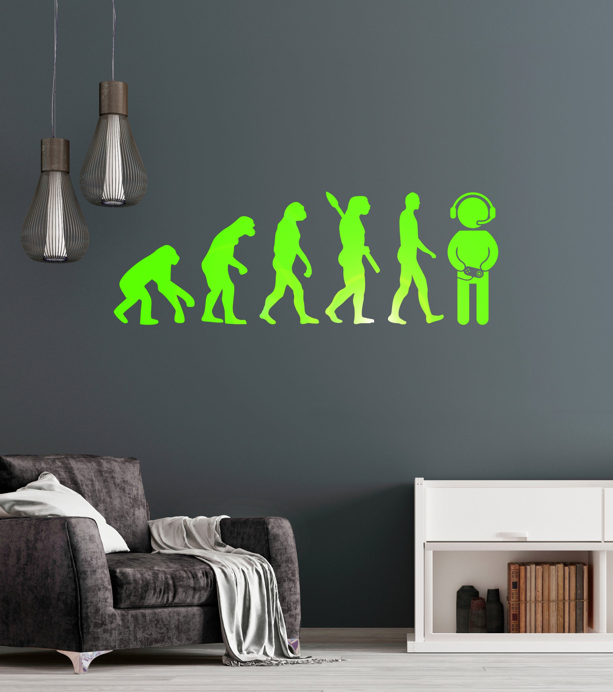 Vinyl Wall Decal Gamer Evolution Video Games Funny Gaming Art Idea Sti ...