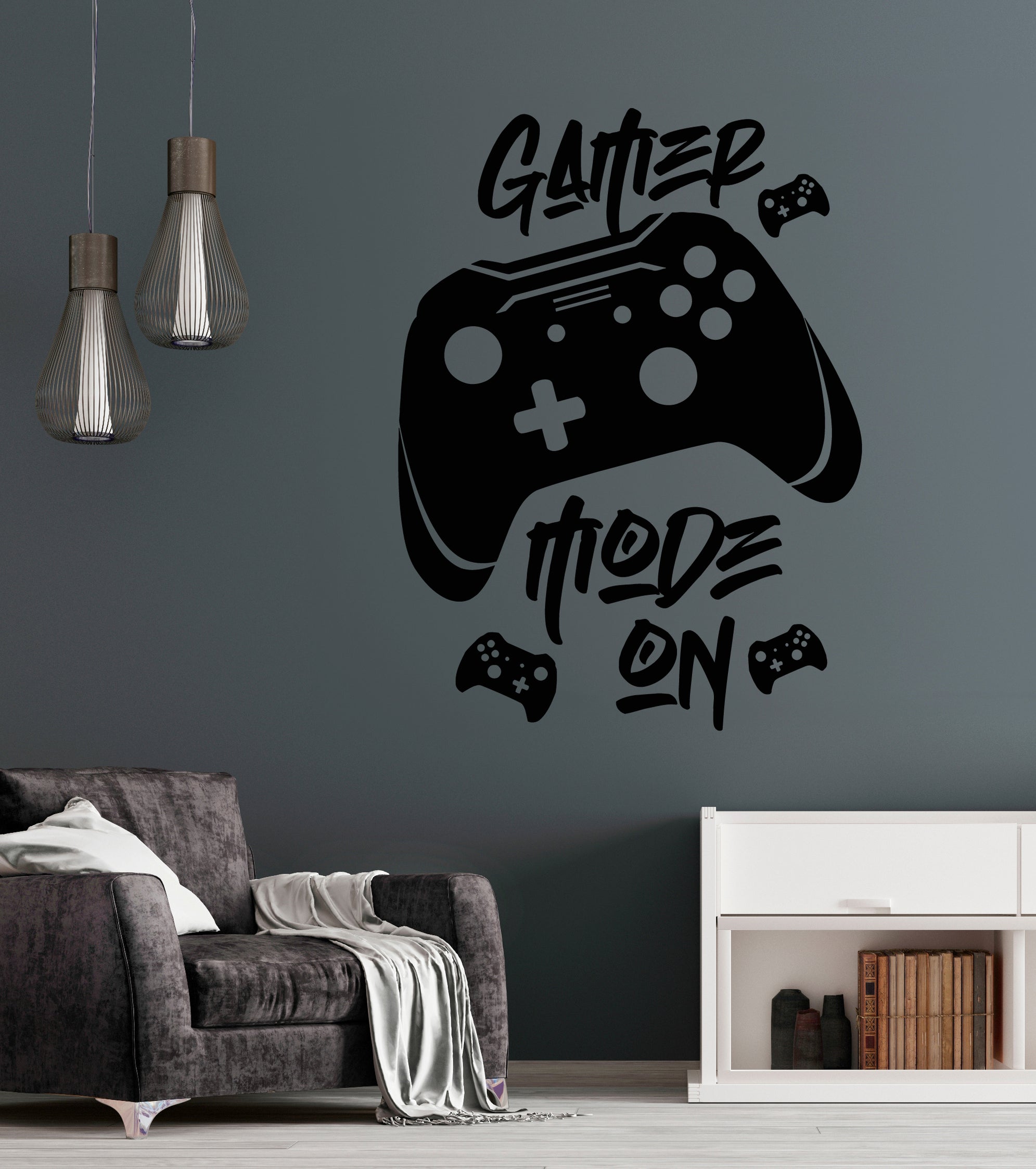Vinyl Wall Decal Game Mode On Game Console Joystick Gamer Stickers Mur ...