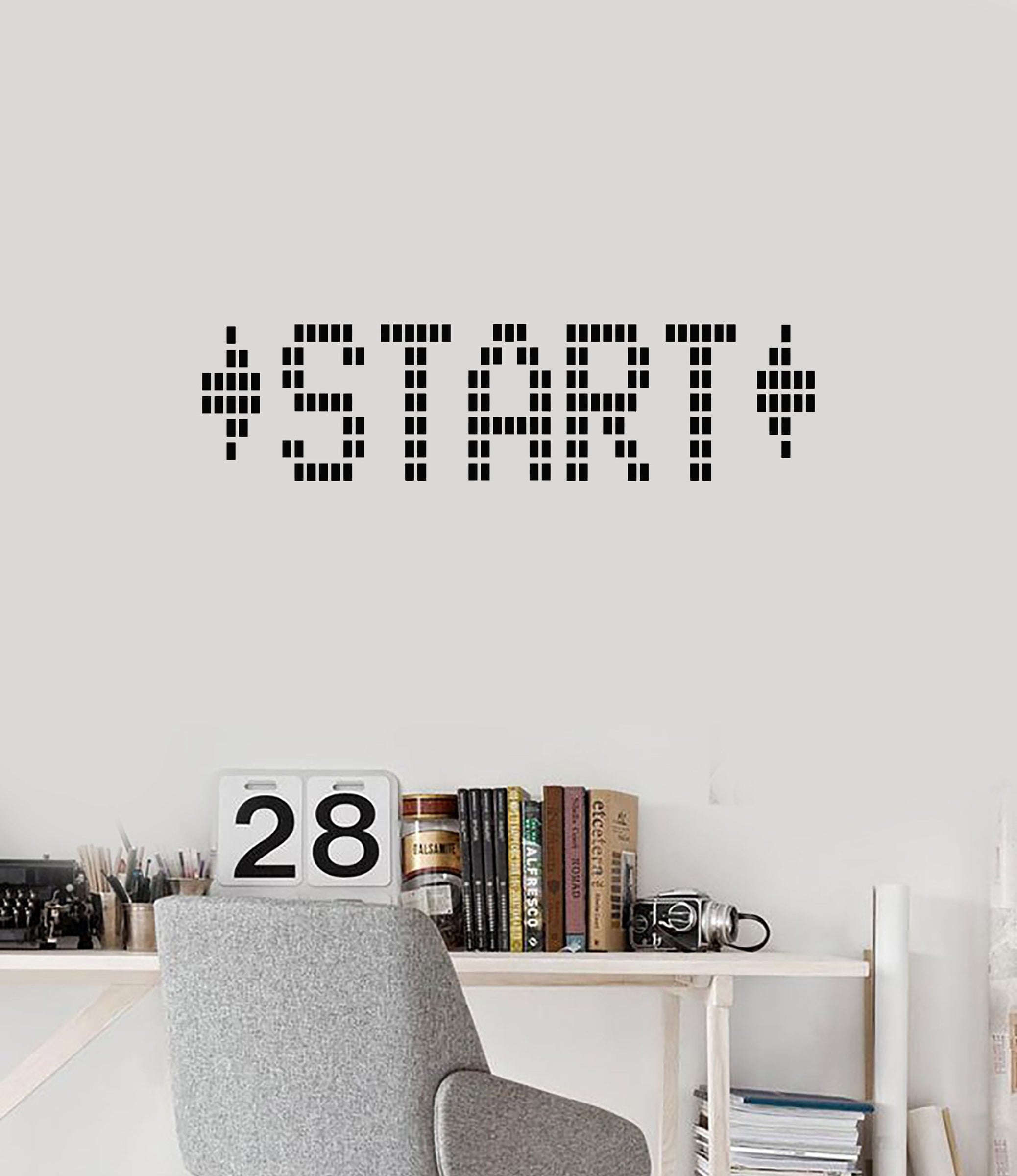 Vinyl Wall Decal Gaming Art Start Pixel Video Games Geek Room Interior ...