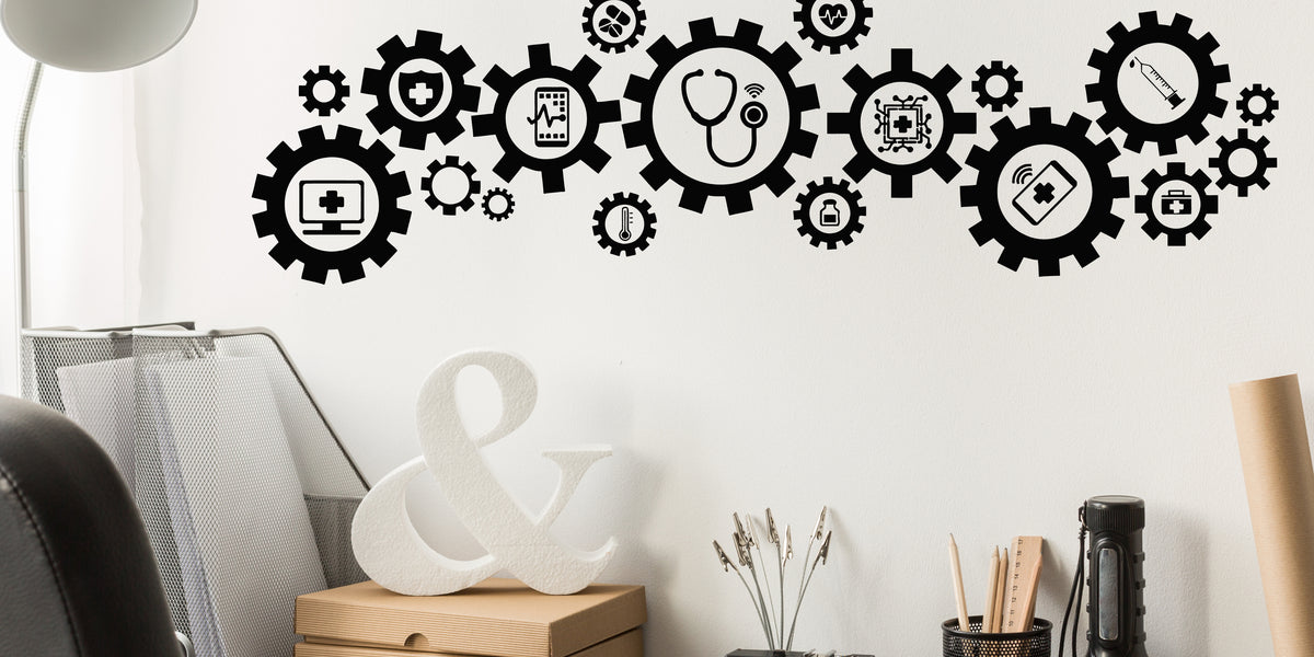 Vinyl Wall Decal Health Care Medical Center Clinic Gears Stickers Mura ...